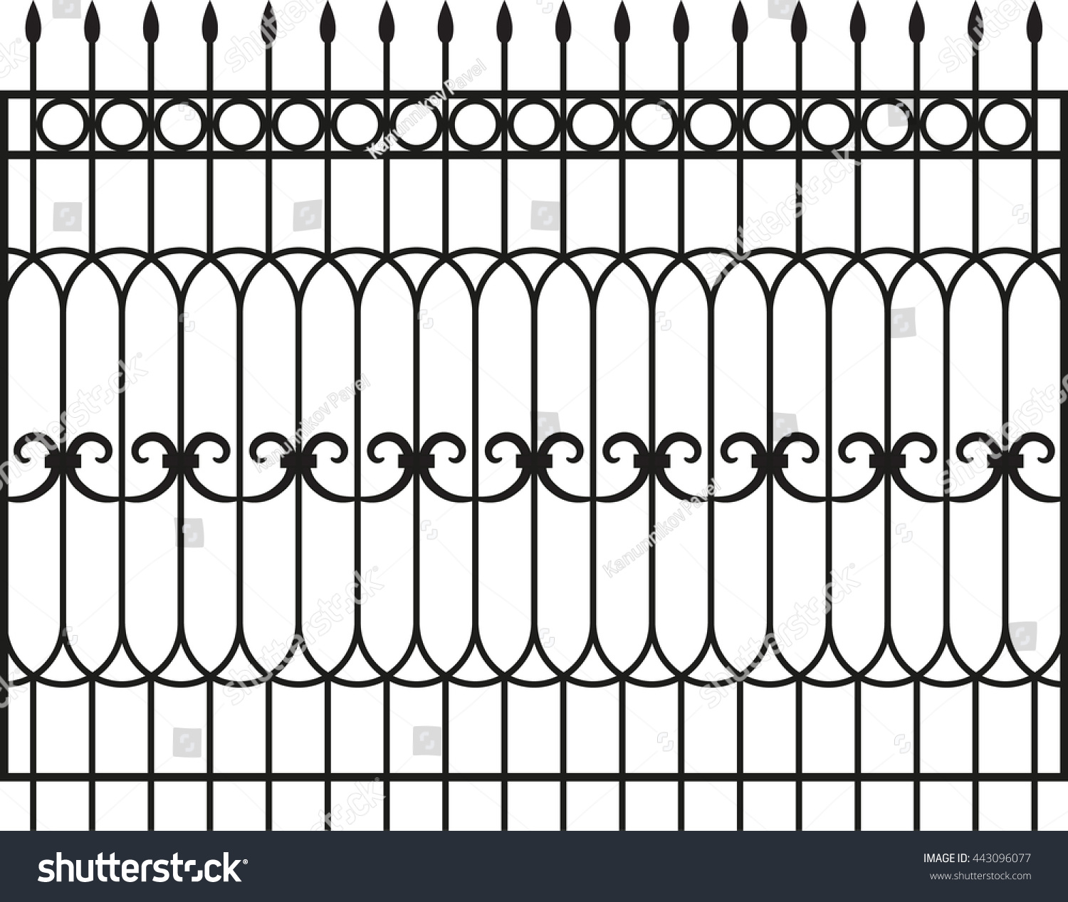 Vector Iron Fence Stock Vector (Royalty Free) 443096077 | Shutterstock