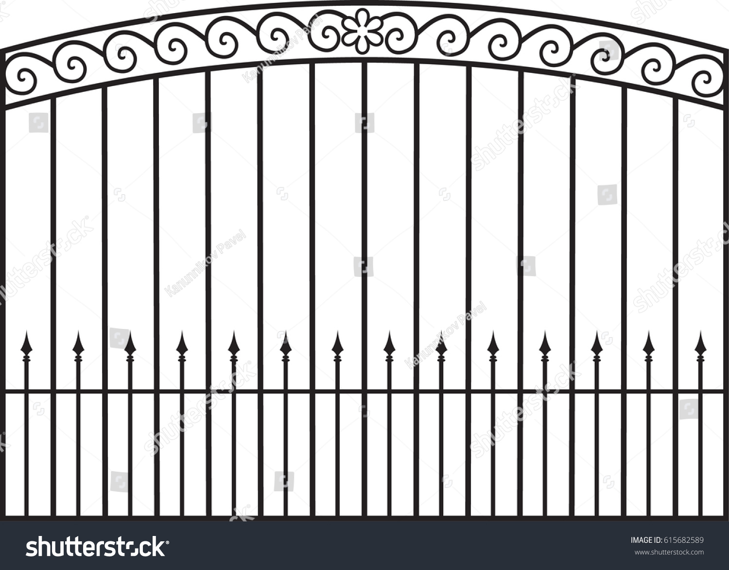 Vector Iron Fence Stock Vector (Royalty Free) 615682589 | Shutterstock