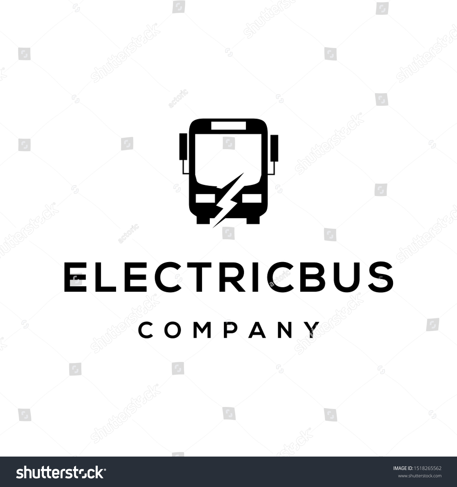 Vector Logo Electric Bus Design Template Stock Vector (Royalty Free ...