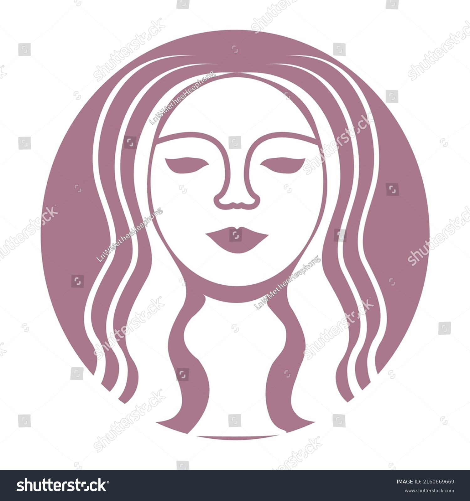 Vector Logo Female Face Design Template Stock Vector (Royalty Free ...