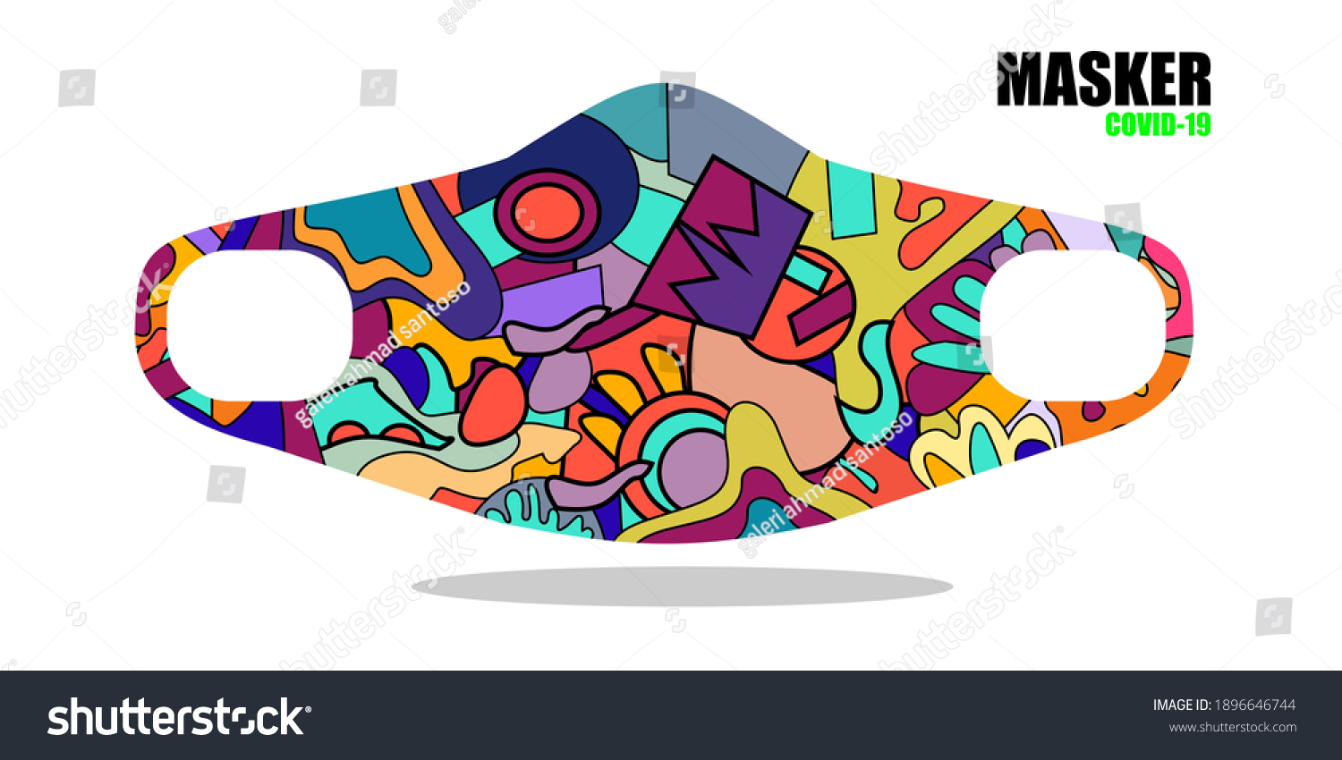 Vector Mask Various Colors Abstract Shape Stock Vector (Royalty Free ...