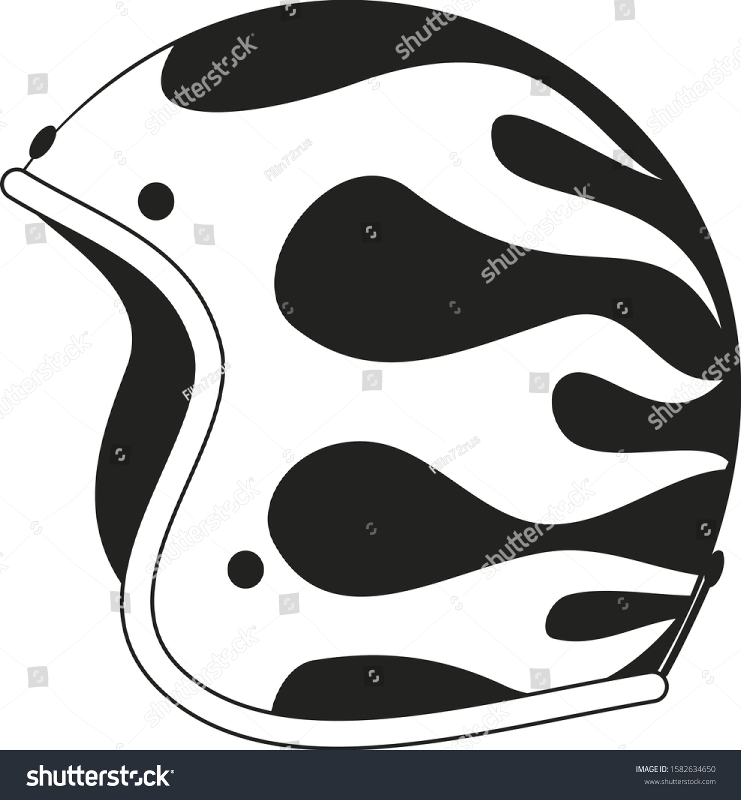 Vector Motorcycle Helmet Open Face Flames Stock Vector (Royalty Free ...