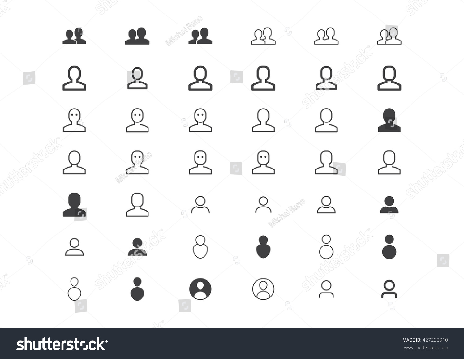 42 Vector Profile User Icons Website: vector de stock (libre de ...