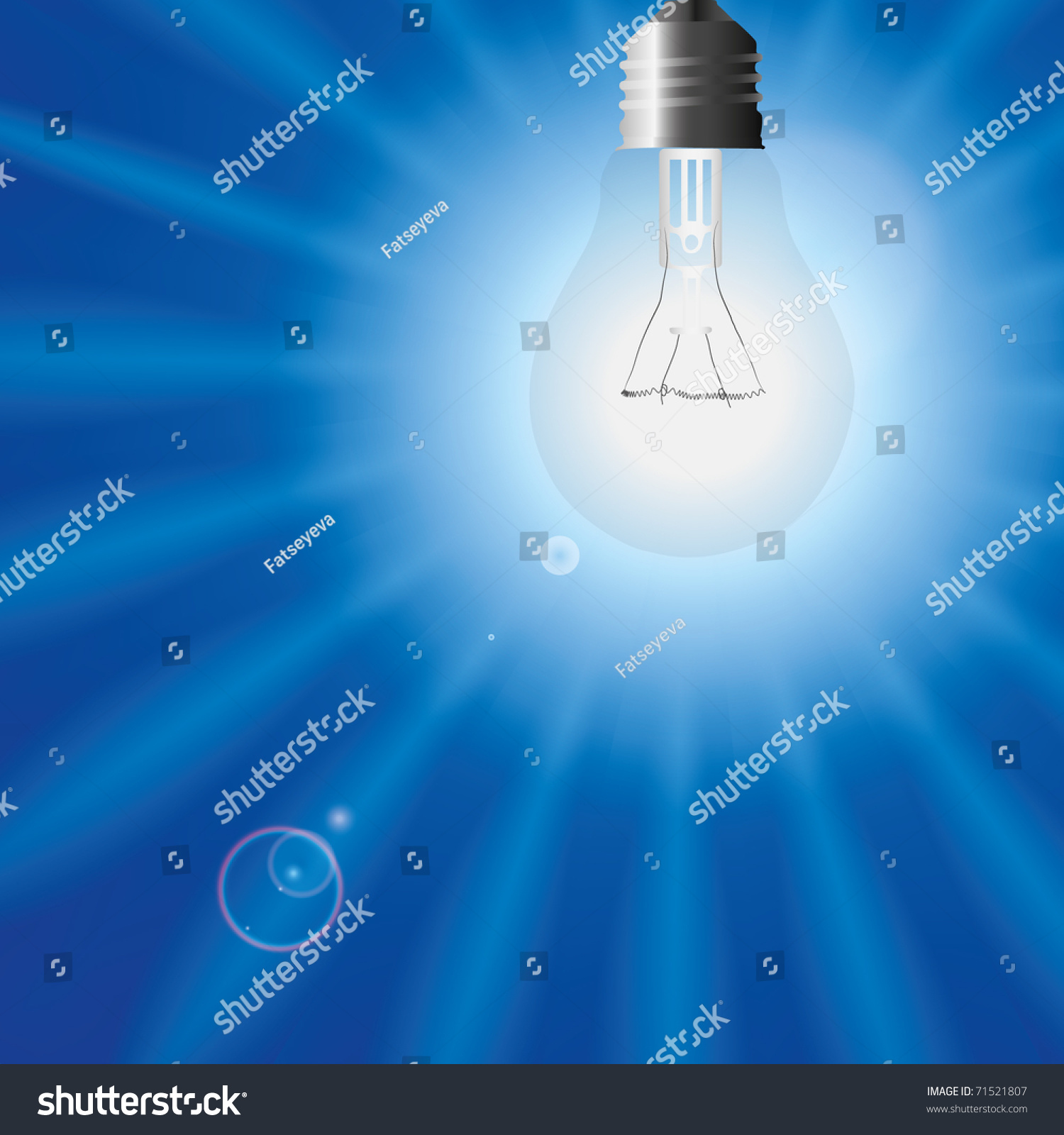 Vector Realistic Light Bulb Sun Stock Vector (Royalty Free) 71521807 ...