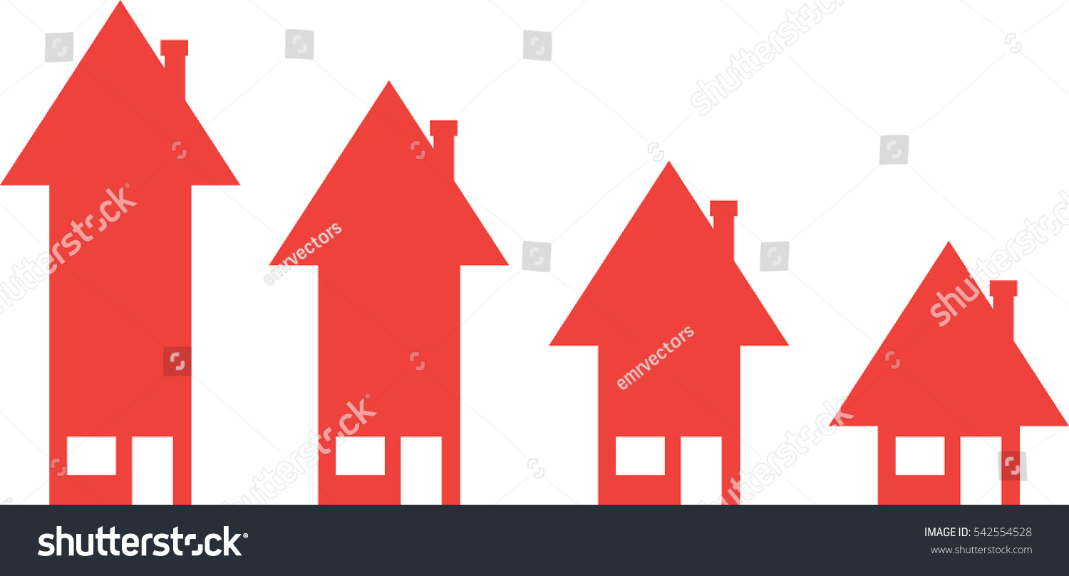 4 Vector Red Arrow House Icons Stock Vector (Royalty Free) 542554528
