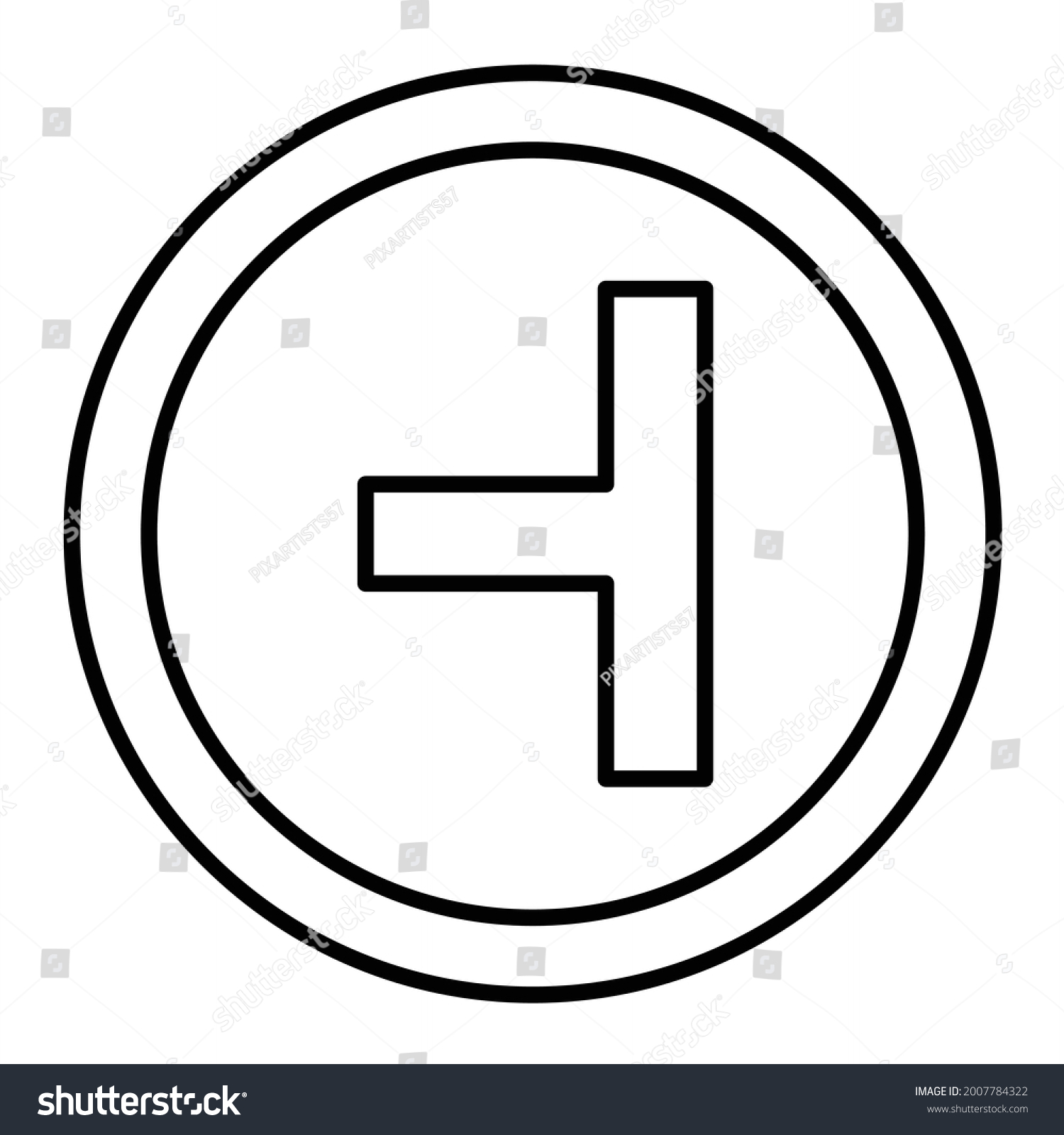Vector Side Road Left Outline Icon Stock Vector (Royalty Free ...