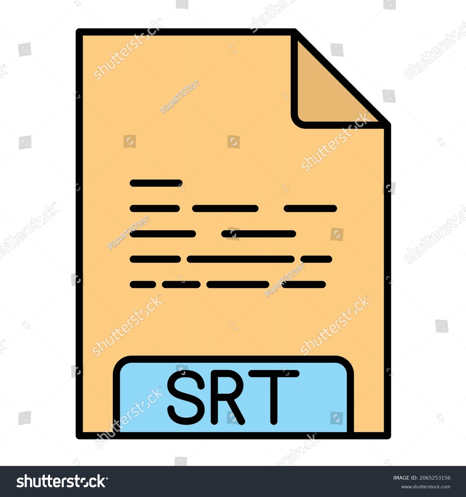 Vector Srt Filled Outline Icon Design Stock Vector (Royalty Free ...
