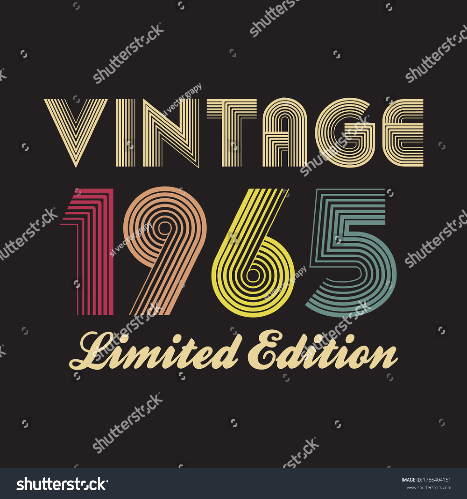 1965 Vector Vintage Retro Tshirt Design Stock Vector (Royalty Free ...