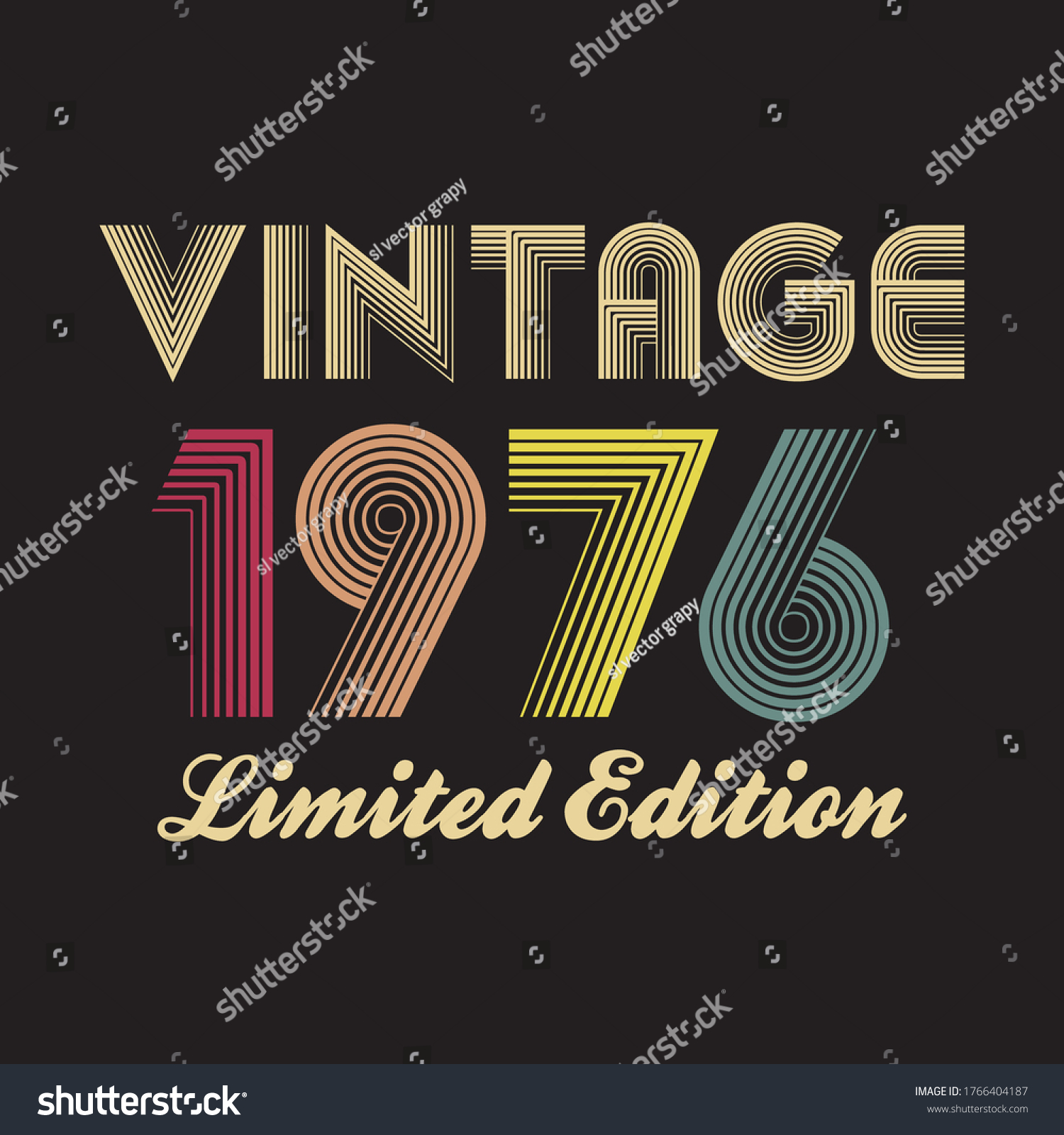 1976 Vector Vintage Retro Tshirt Design Stock Vector (Royalty Free ...
