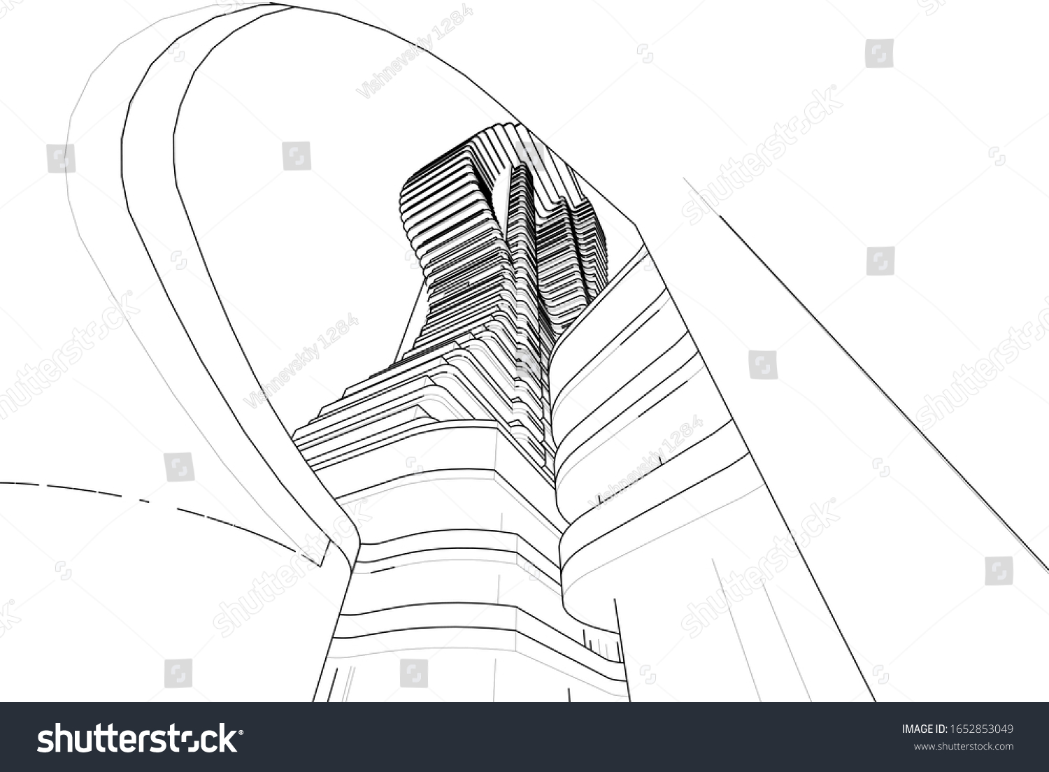 View Atrium Linear Architectural Stock Vector (Royalty Free) 1652853049 ...