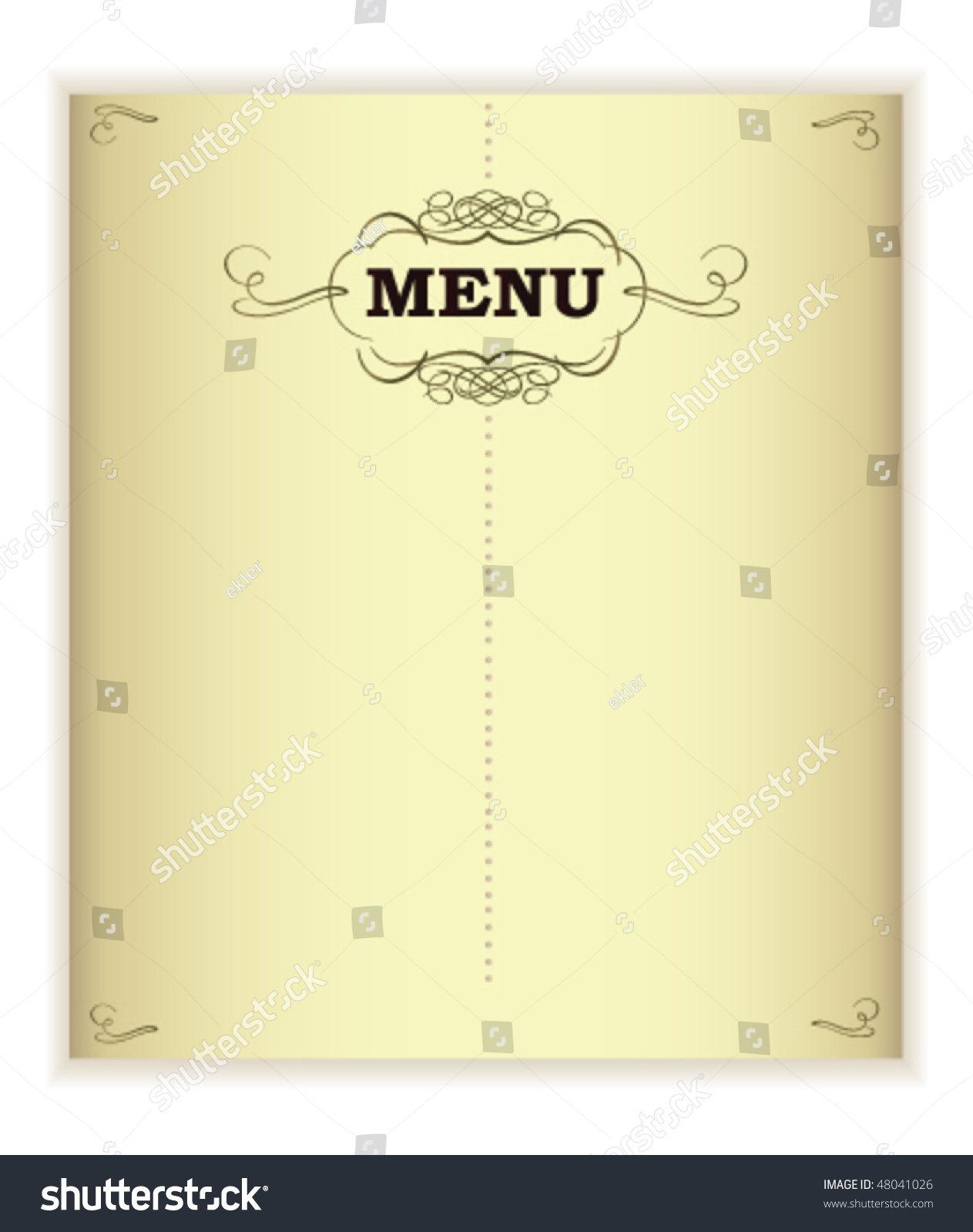 Vintage Menu Background Stock Vector Illustration 48041026 : Shutterstock