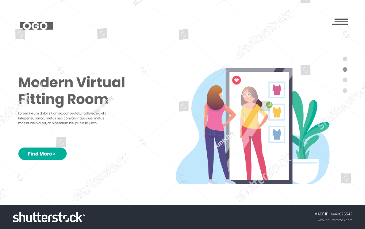 Virtual Fitting Room Smart Mirror Stock Vector (Royalty Free ...
