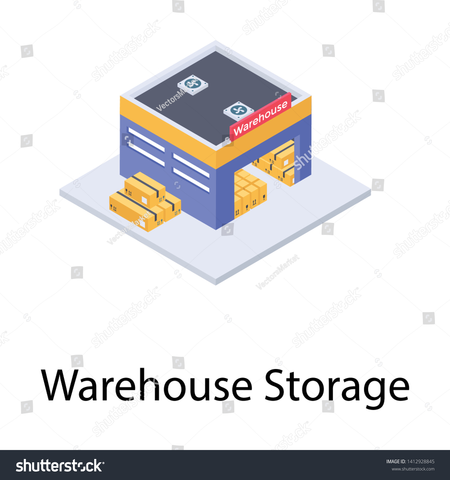 Warehouse Storage Icon Isometric Design Stock Vector (Royalty Free ...