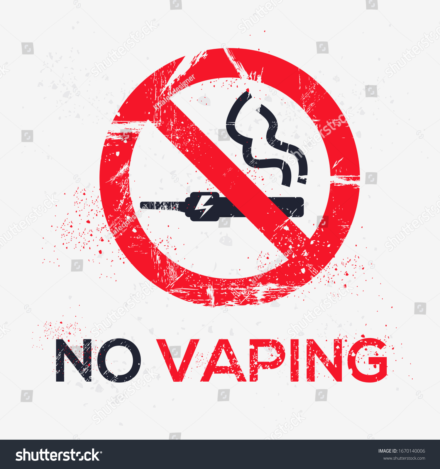 Warning Sign No Vaping Vector Illustration Stock Vector (Royalty Free ...