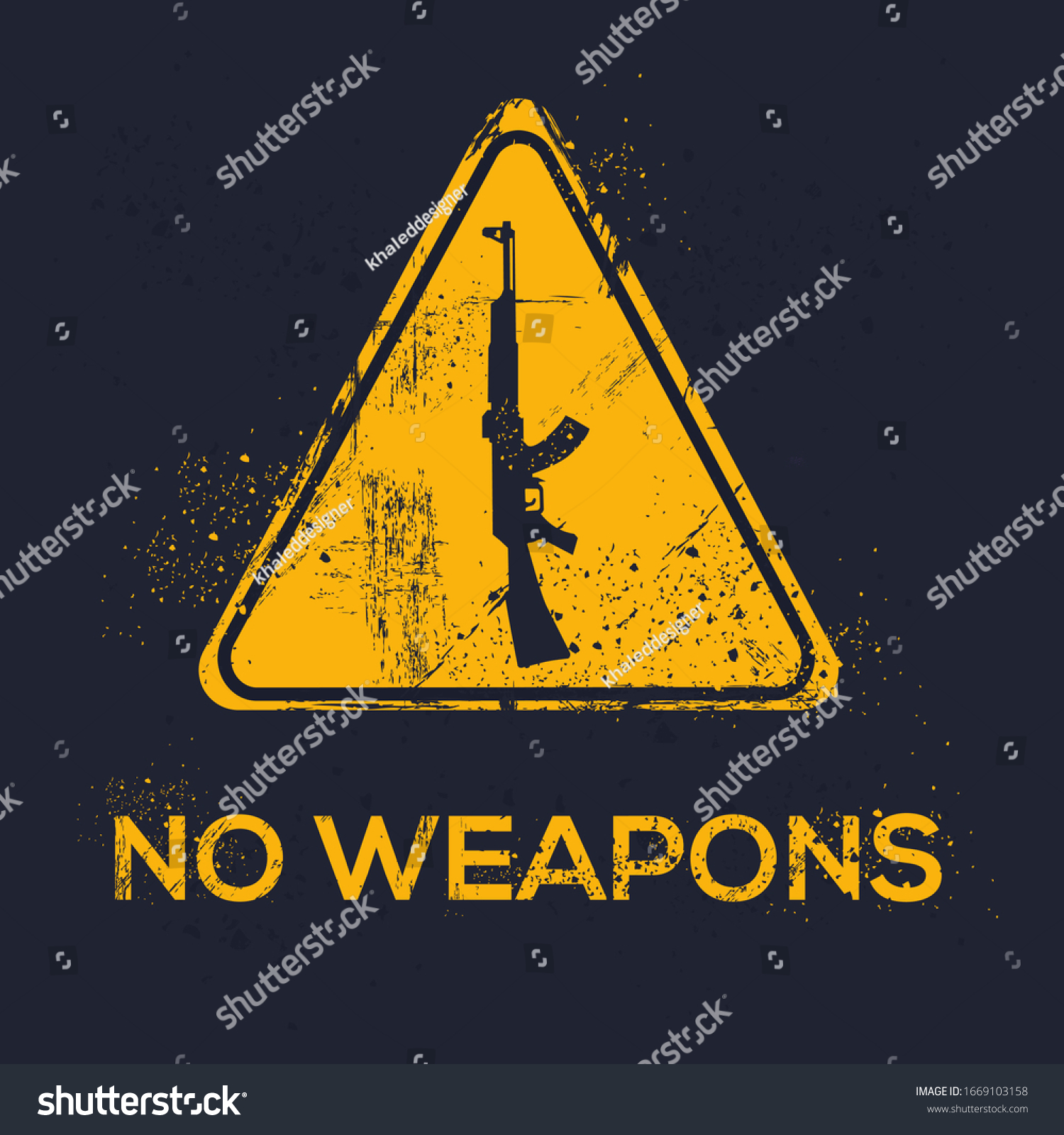 Warning Sign No Weapons Vector Illustration: เวกเตอร์สต็อก (ปลอดค่า ...