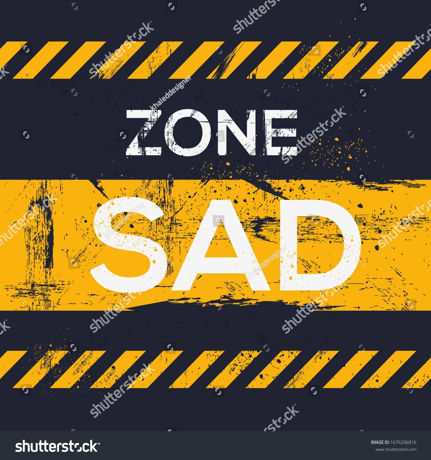 Warning Sign Sad Zone Vector Illustration: เวกเตอร์สต็อก (ปลอดค่า ...