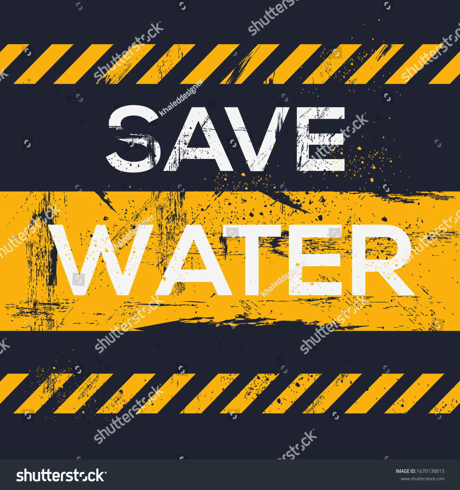 Warning Sign Save Water Vector Illustration: vetor stock (livre de ...