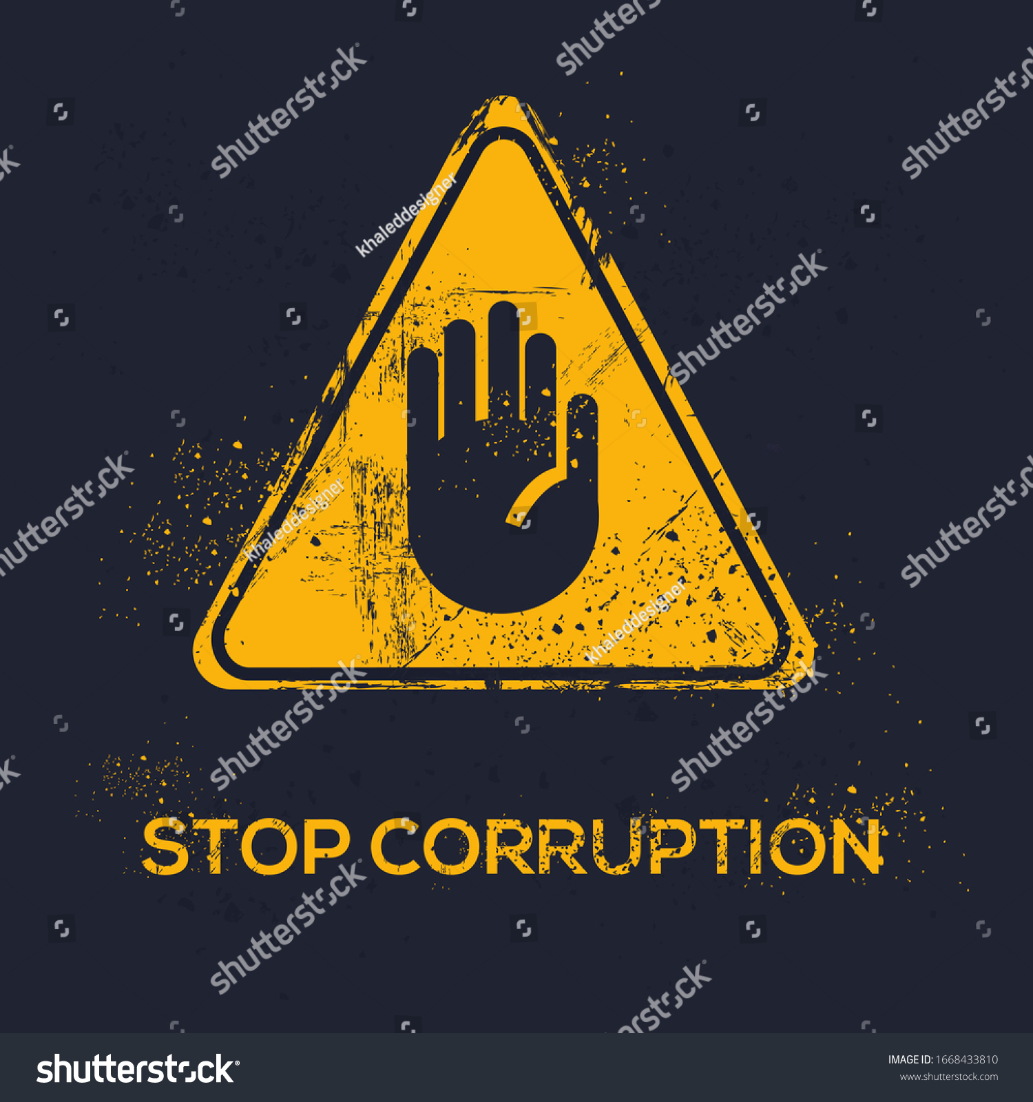Warning Sign Stop Corruption Vector Illustration Stock Vector (Royalty ...