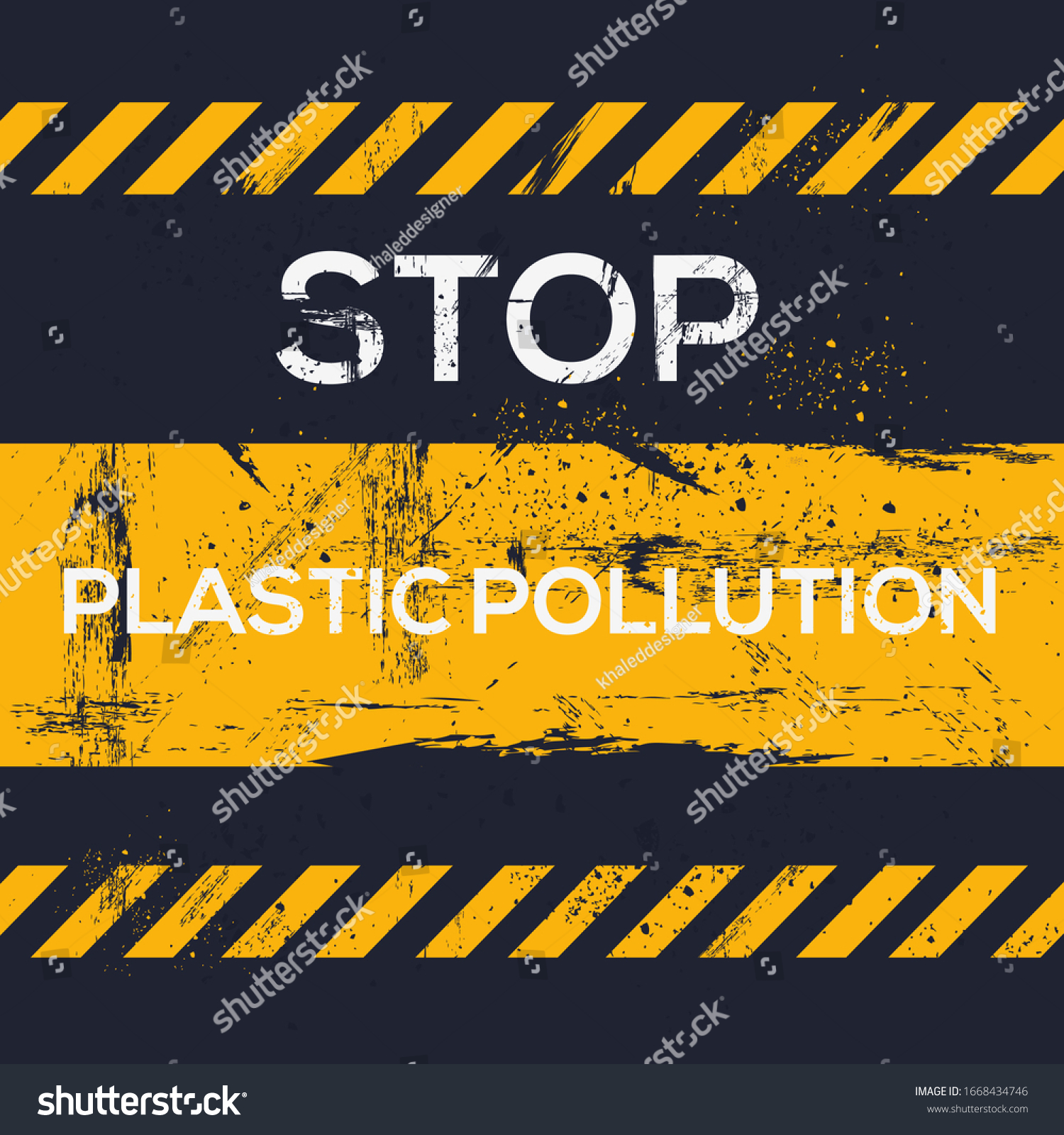 Warning Sign Stop Plastic Pollution Vector: เวกเตอร์สต็อก (ปลอดค่า ...