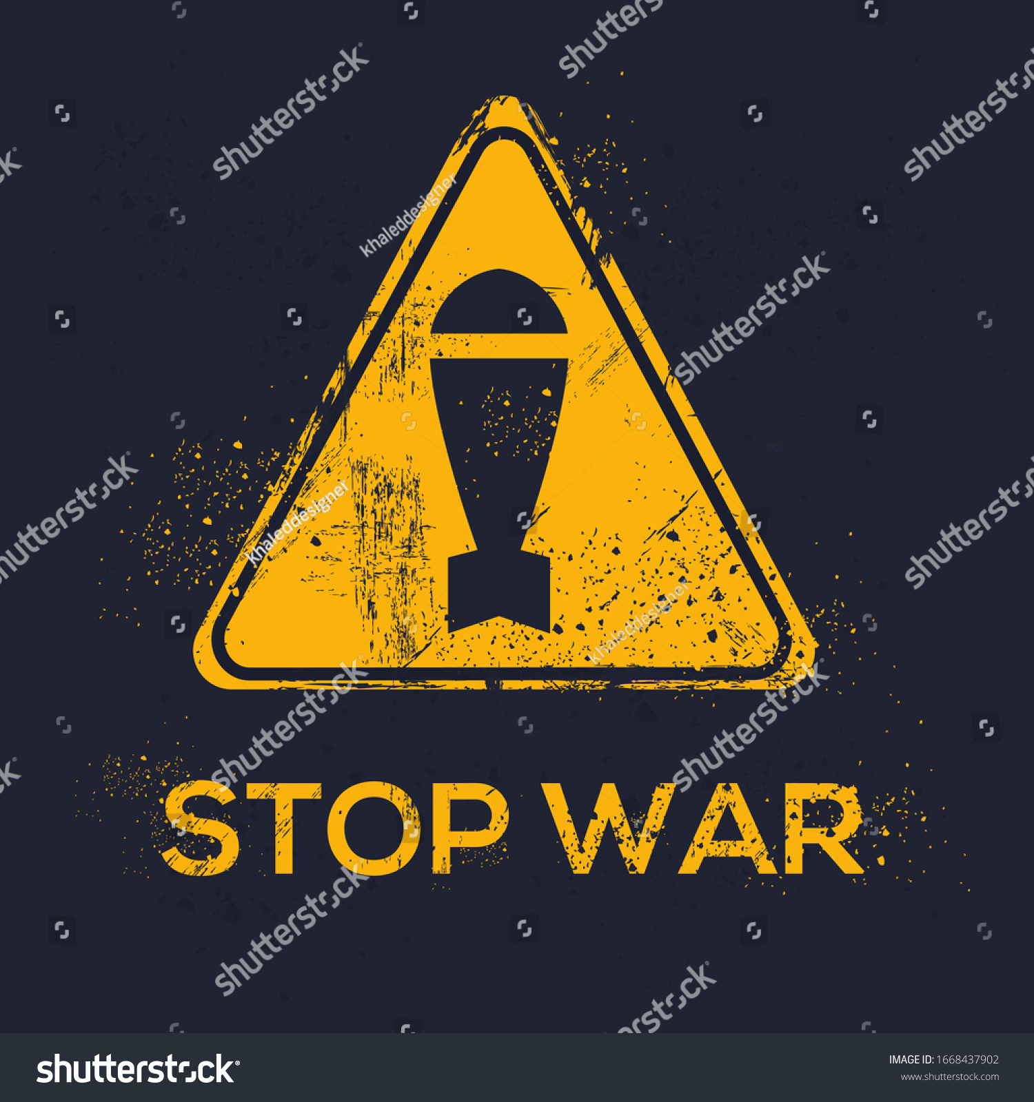Warning Sign Stop War Vector Illustration Stock Vector (Royalty Free ...