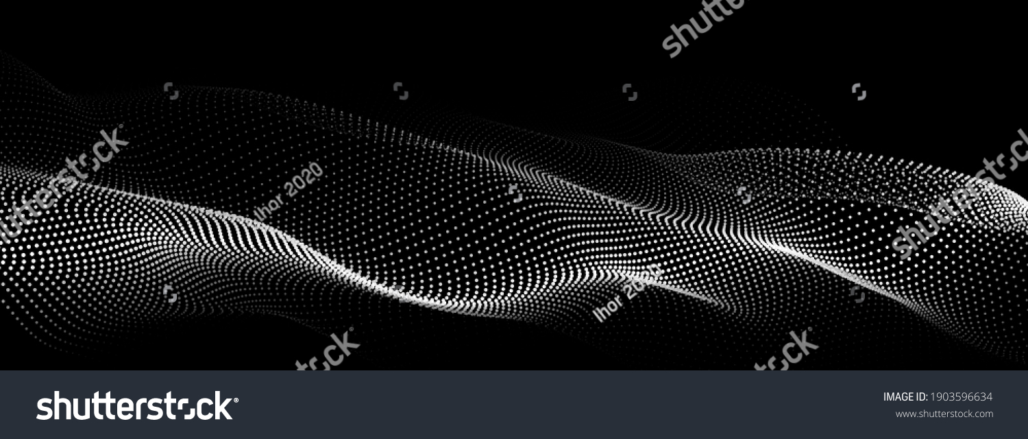 Wave Particles On Dark Background Technology Stock Vector (Royalty Free ...