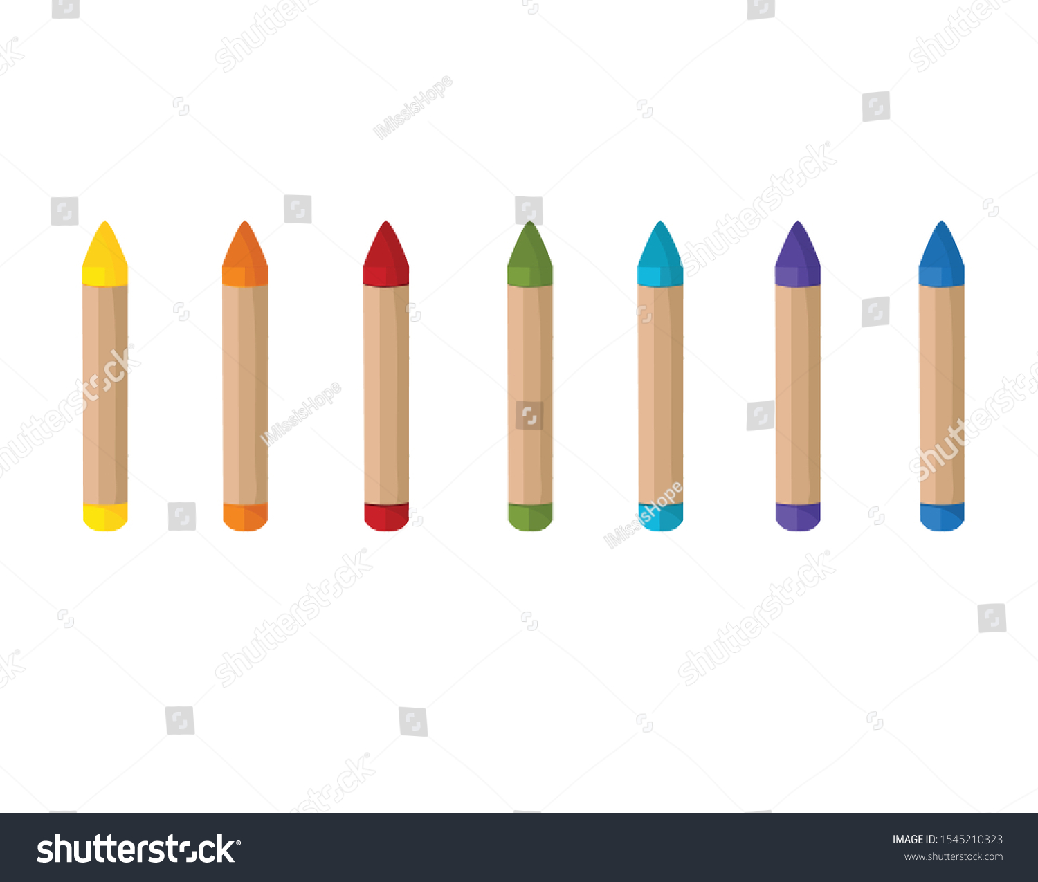 Wax Crayons Drawing Vector Illustration Stock Vector (Royalty Free ...