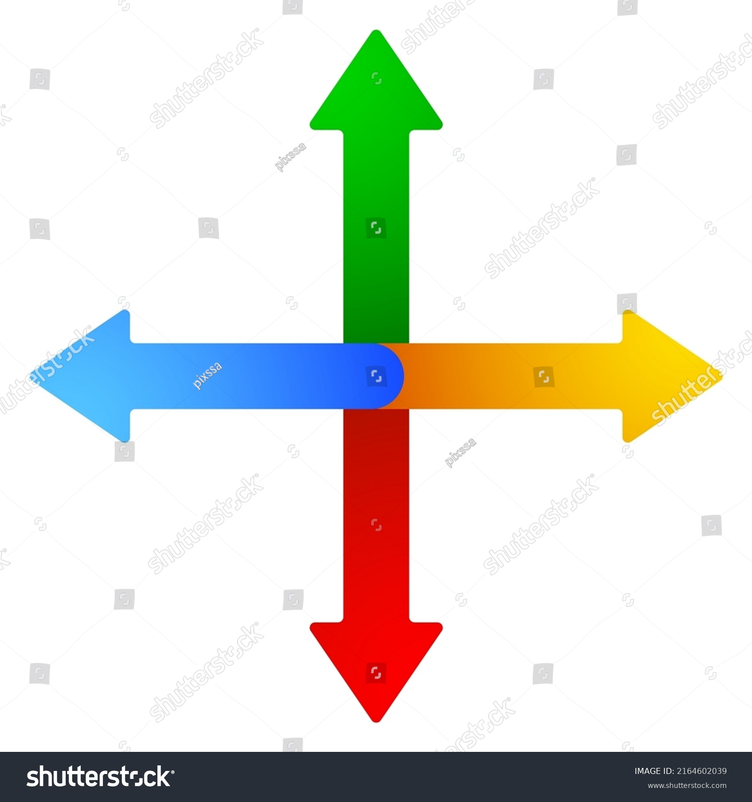 4way Arrows Pointers Cursors Shapes Stock Vector (Royalty Free ...