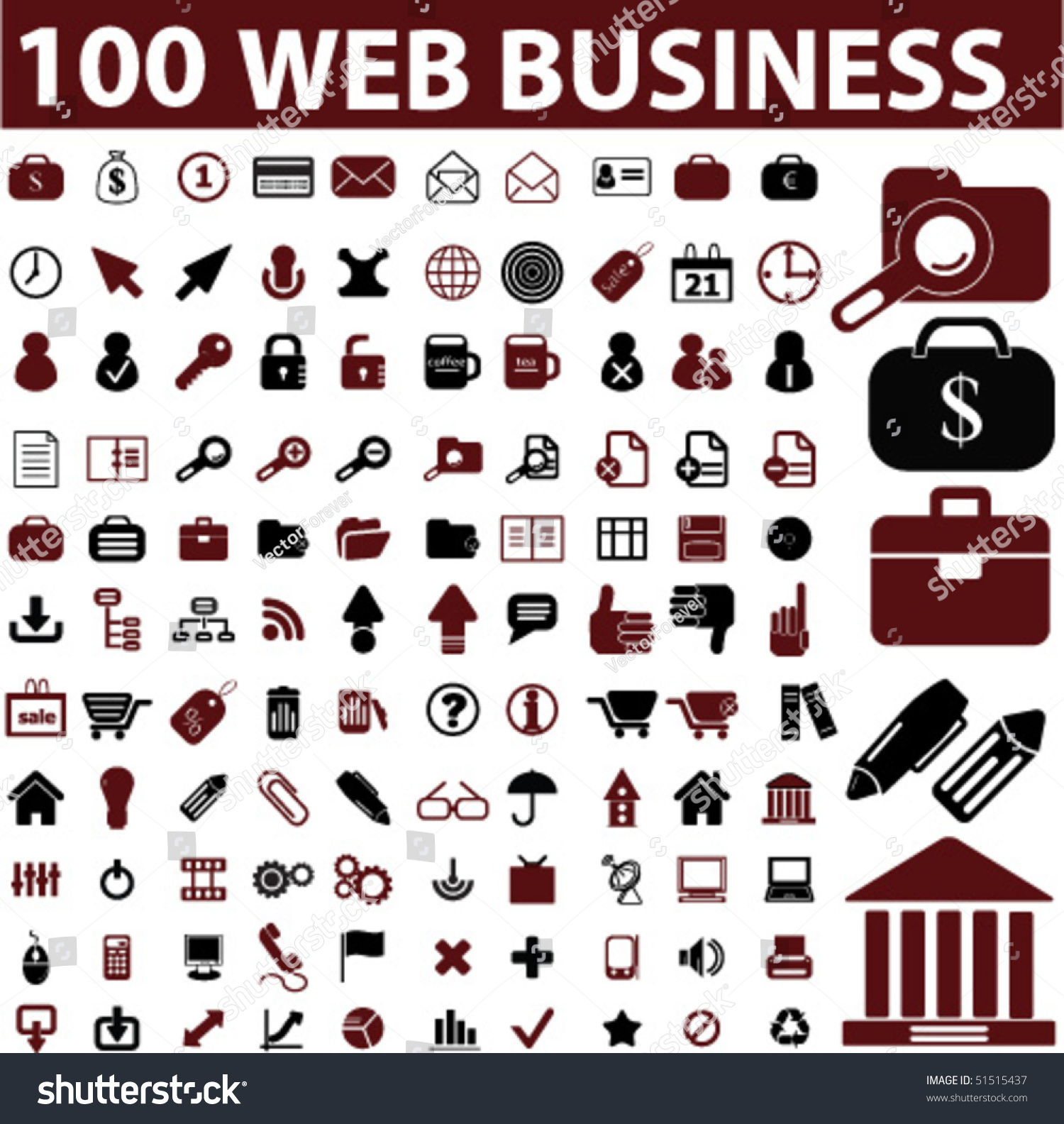 100 Web Business Signs Vector Stock Vector (Royalty Free) 51515437 ...
