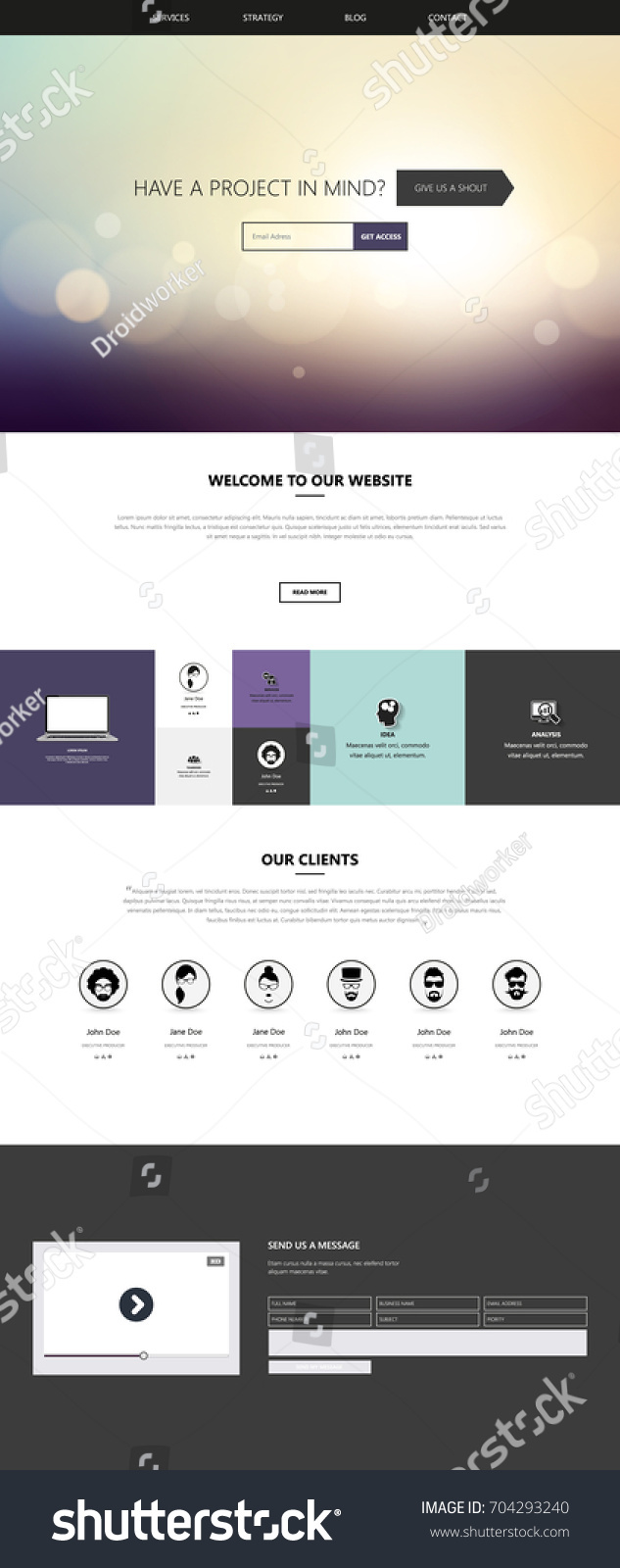 Website Templates Icons Headers Blurred Backgrounds Stock Vector ...