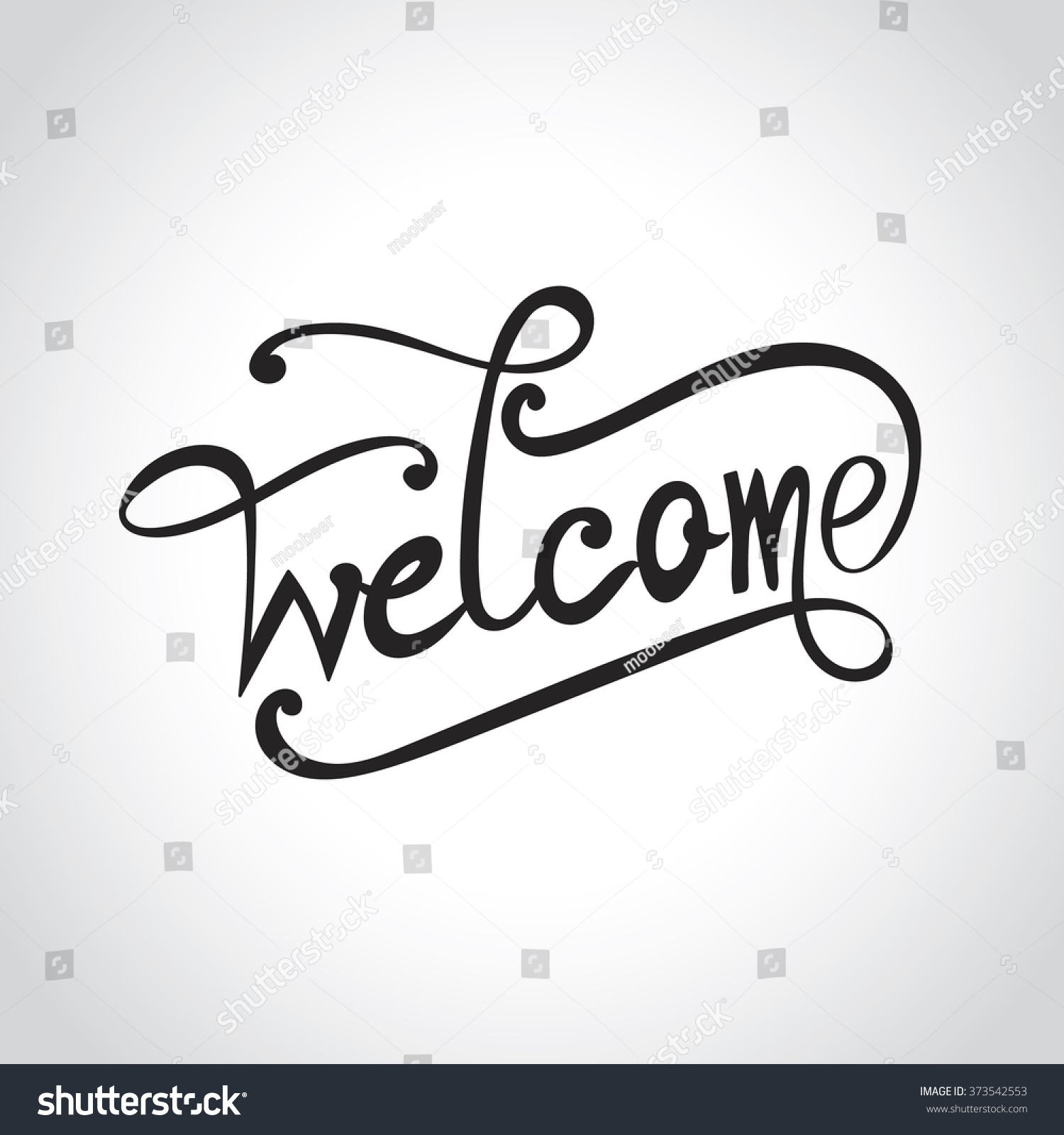 Welcome Hand Lettering Vector Template Stock Vector 373542553 ...