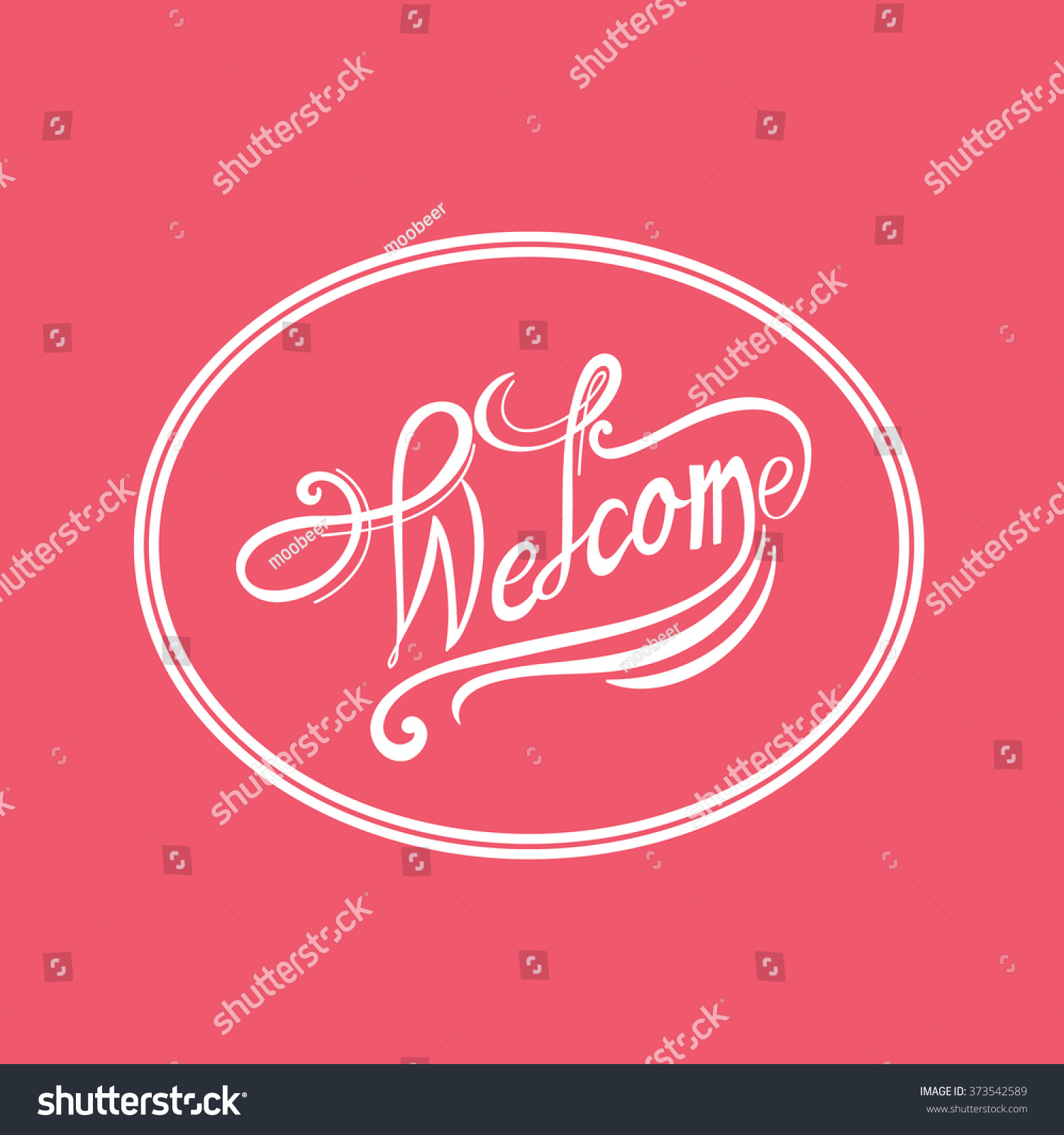 Welcome Hand Lettering Vector Template 库存矢量图（免版税）373542589 | Shutterstock