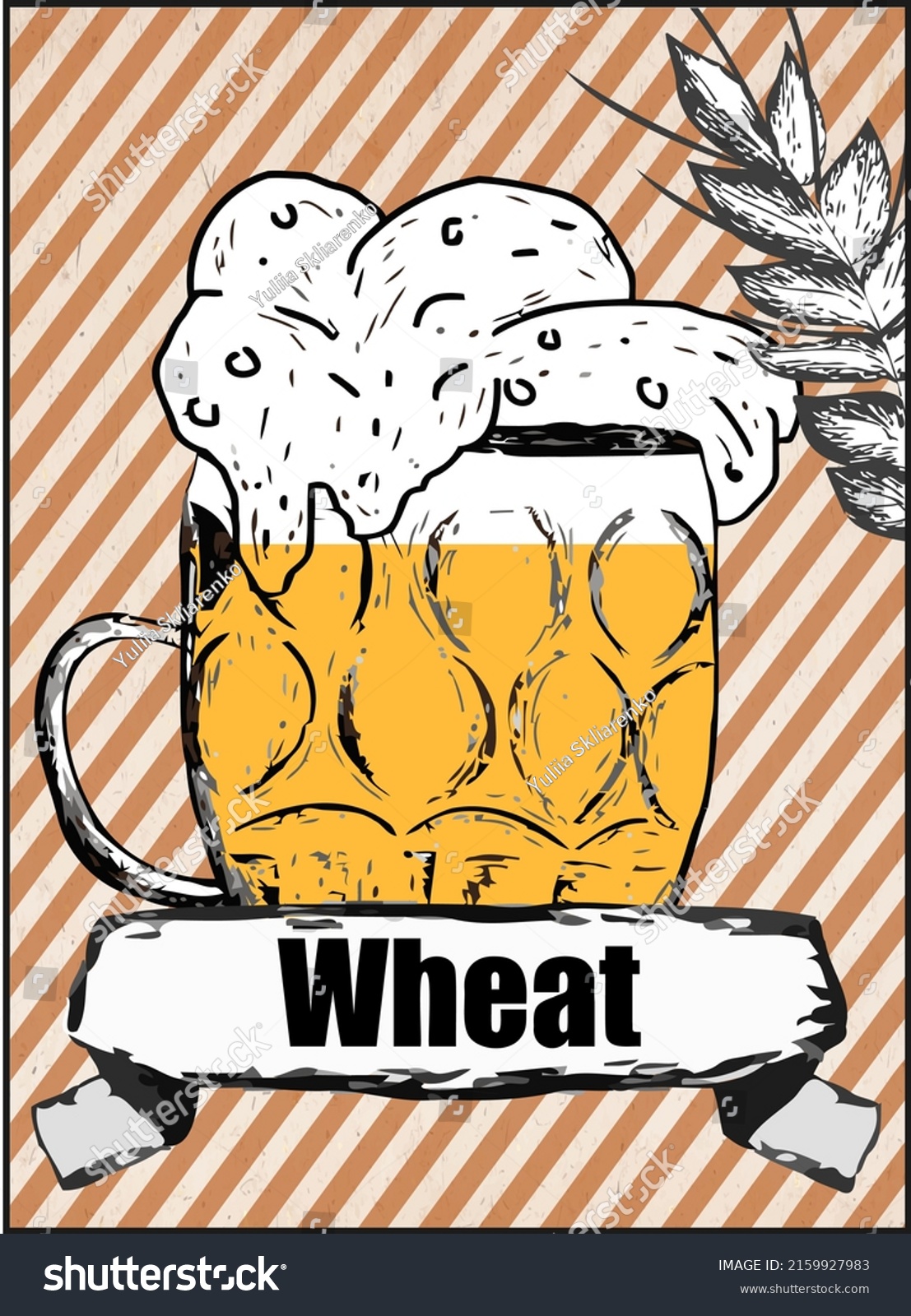 Wheat Beer Draft Beer Poster Stock Vector (Royalty Free) 2159927983 ...