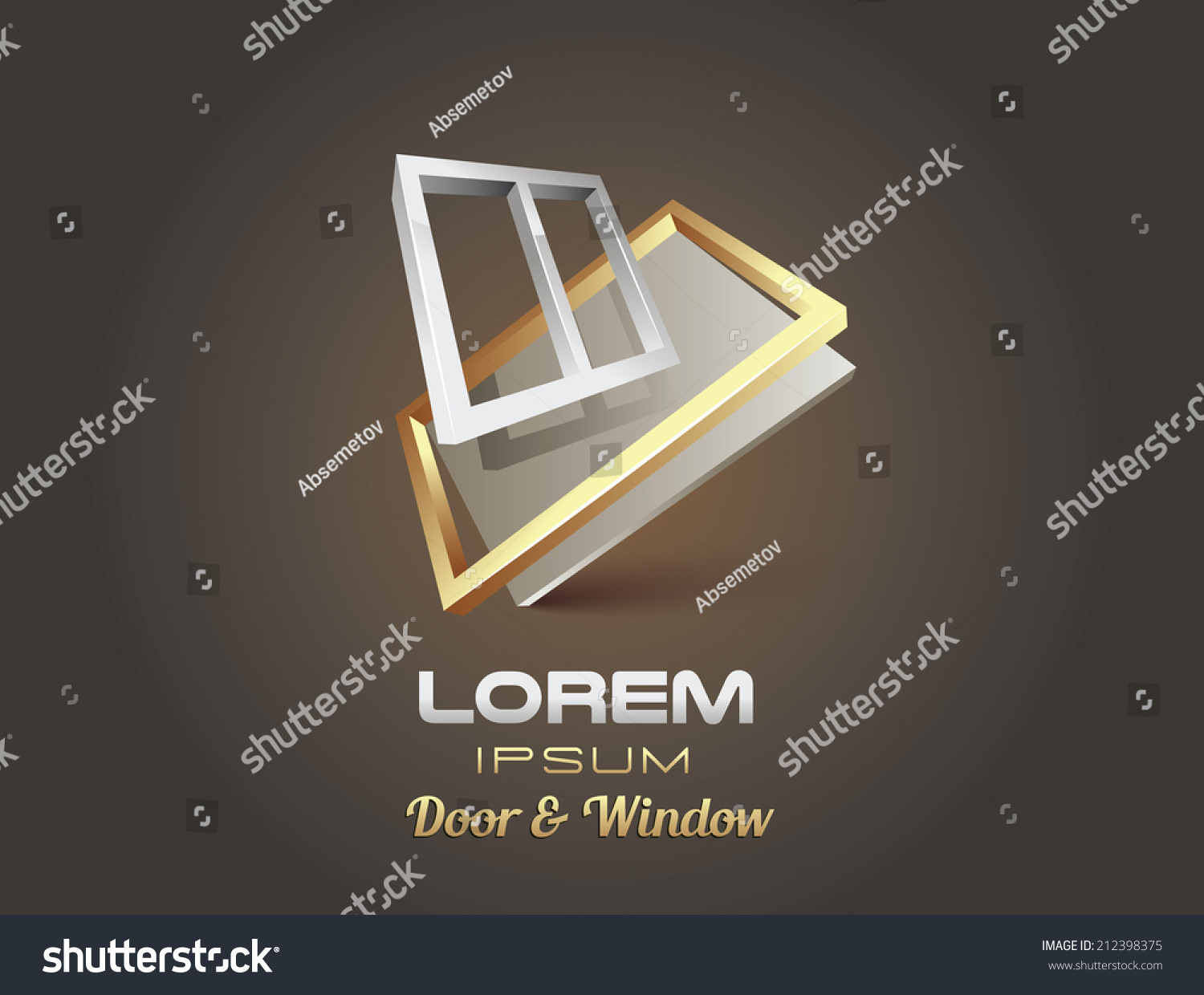 Window Door Abstract Shape Sign Stock Vector (Royalty Free) 212398375