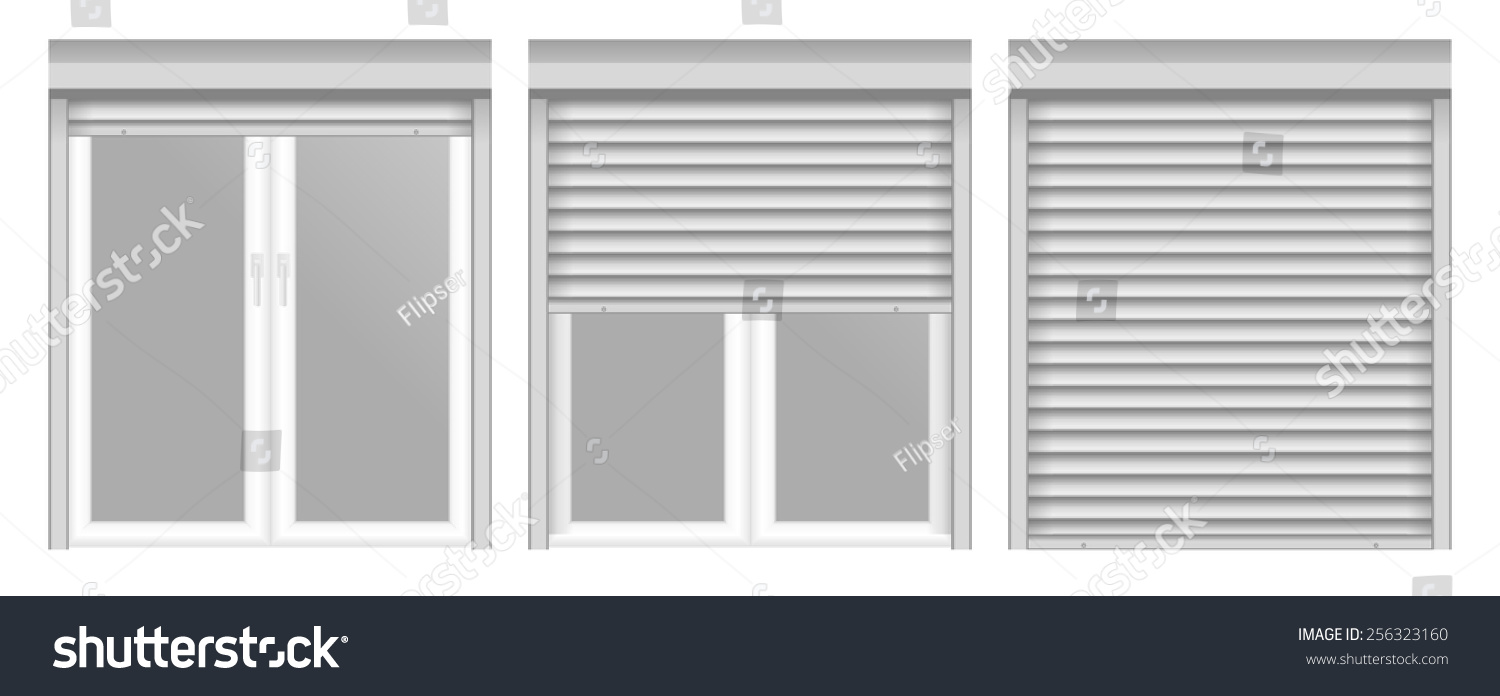 Windows Rolling Shutters Vector Drawing Isolated : image vectorielle de ...