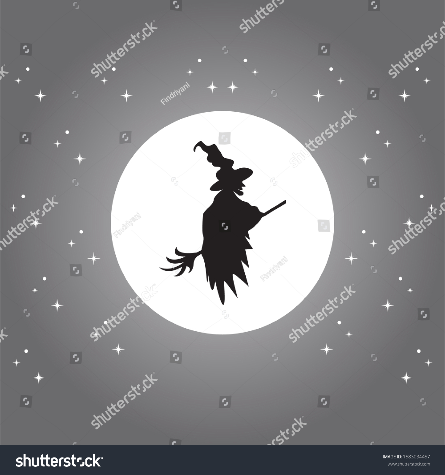 Witch Logo Design Vector Illustration Template Stock Vector (Royalty ...