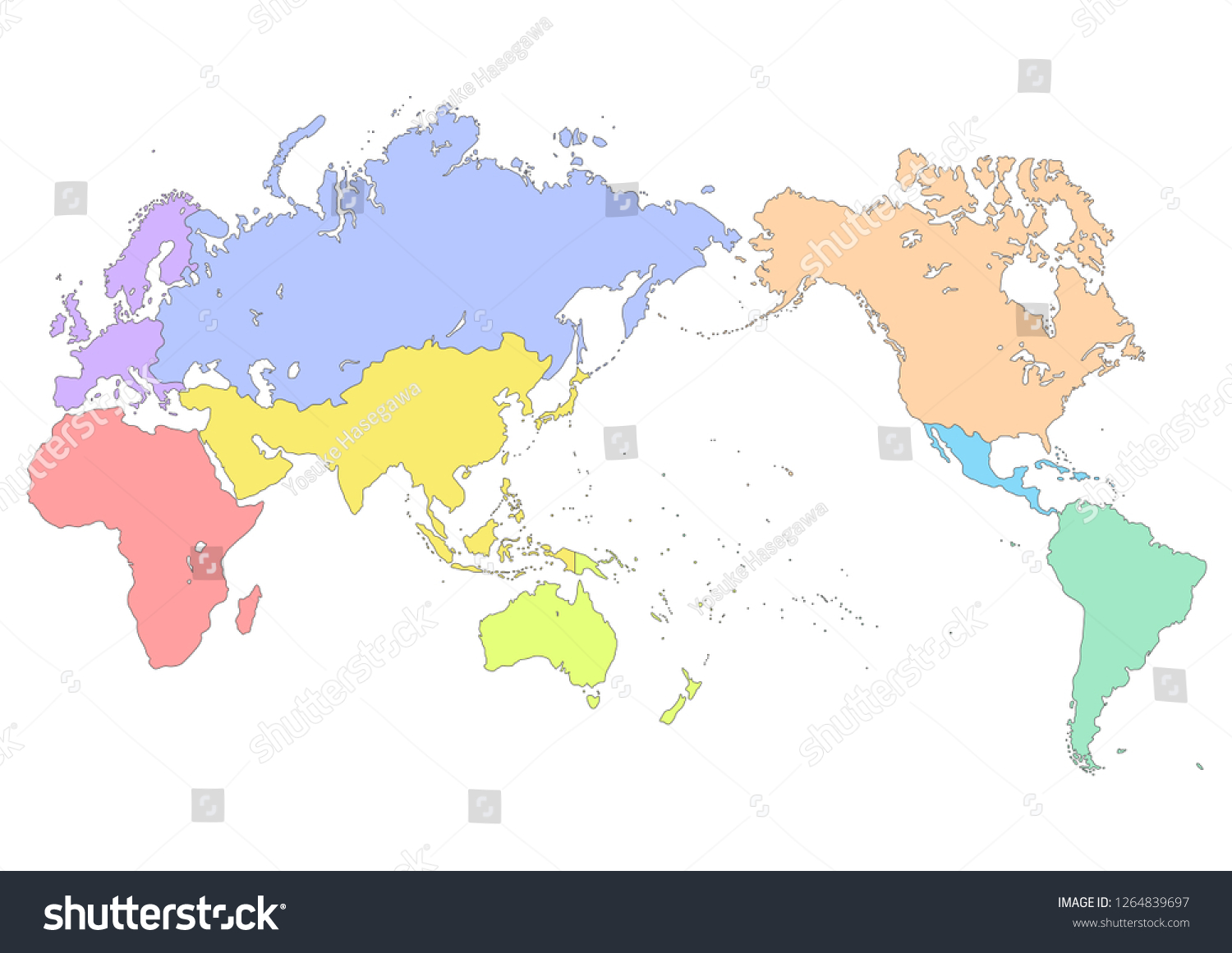 World Map Region Stock Vector (Royalty Free) 1264839697