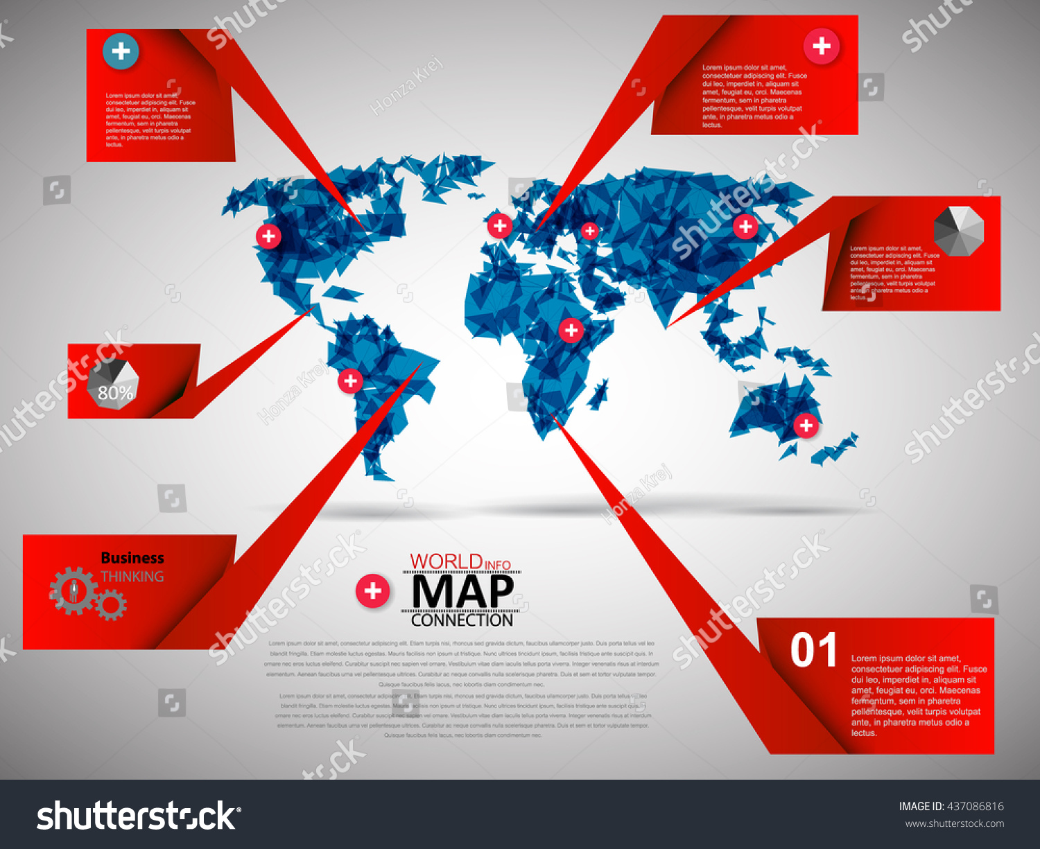 World Map Info Bar Description Graphic Stock Vector (Royalty Free ...