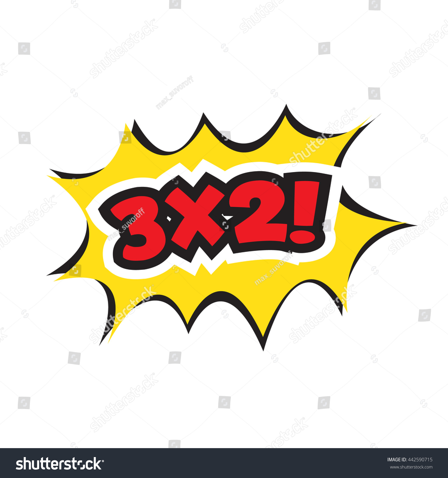 3x2 Banner Design Vector Illustration Cartoon Stock Vector (Royalty ...