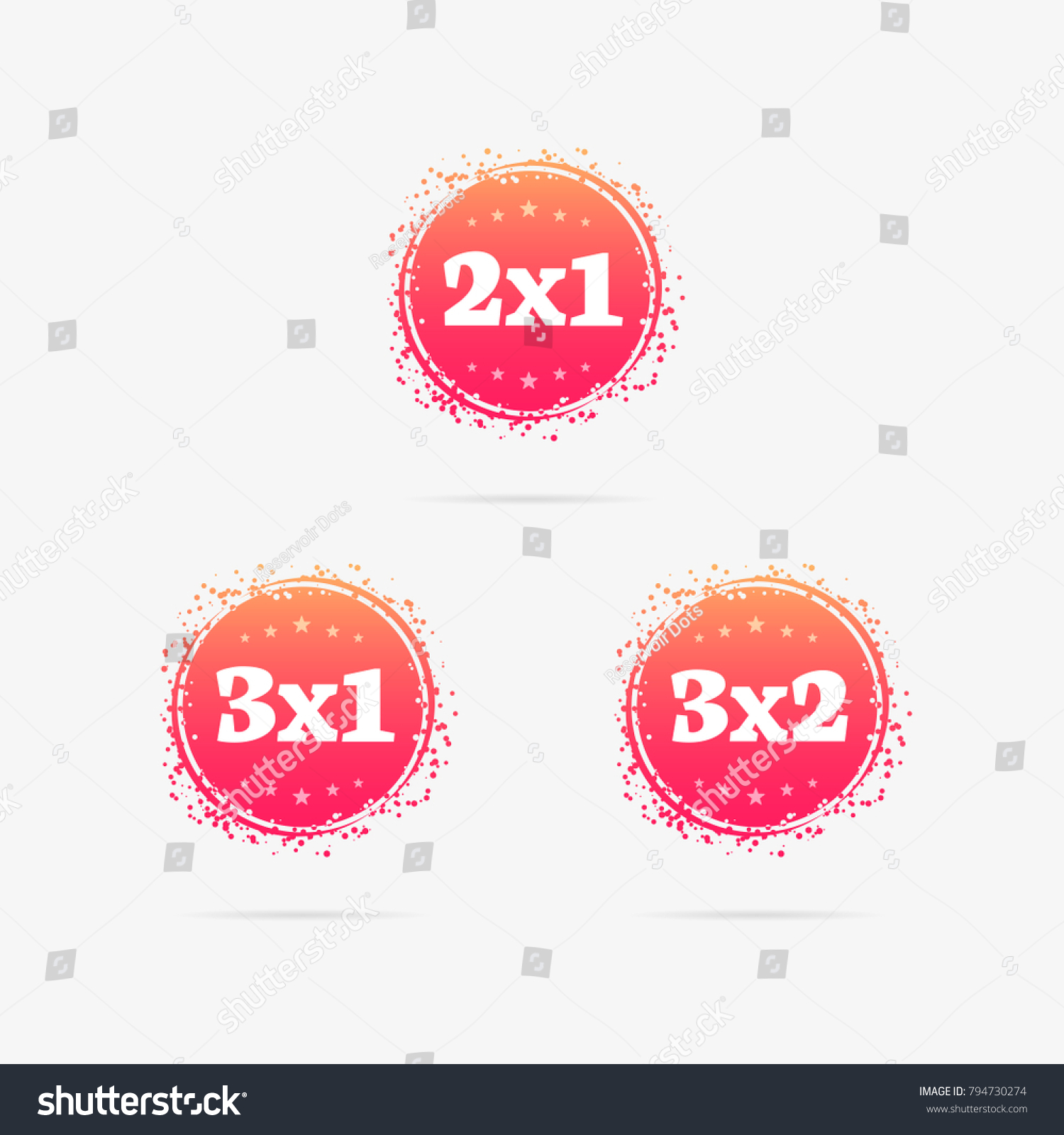 2x1 3x1 3x2 Offer Labels: เวกเตอร์สต็อก (ปลอดค่าลิขสิทธิ์) 794730274 | Shutterstock