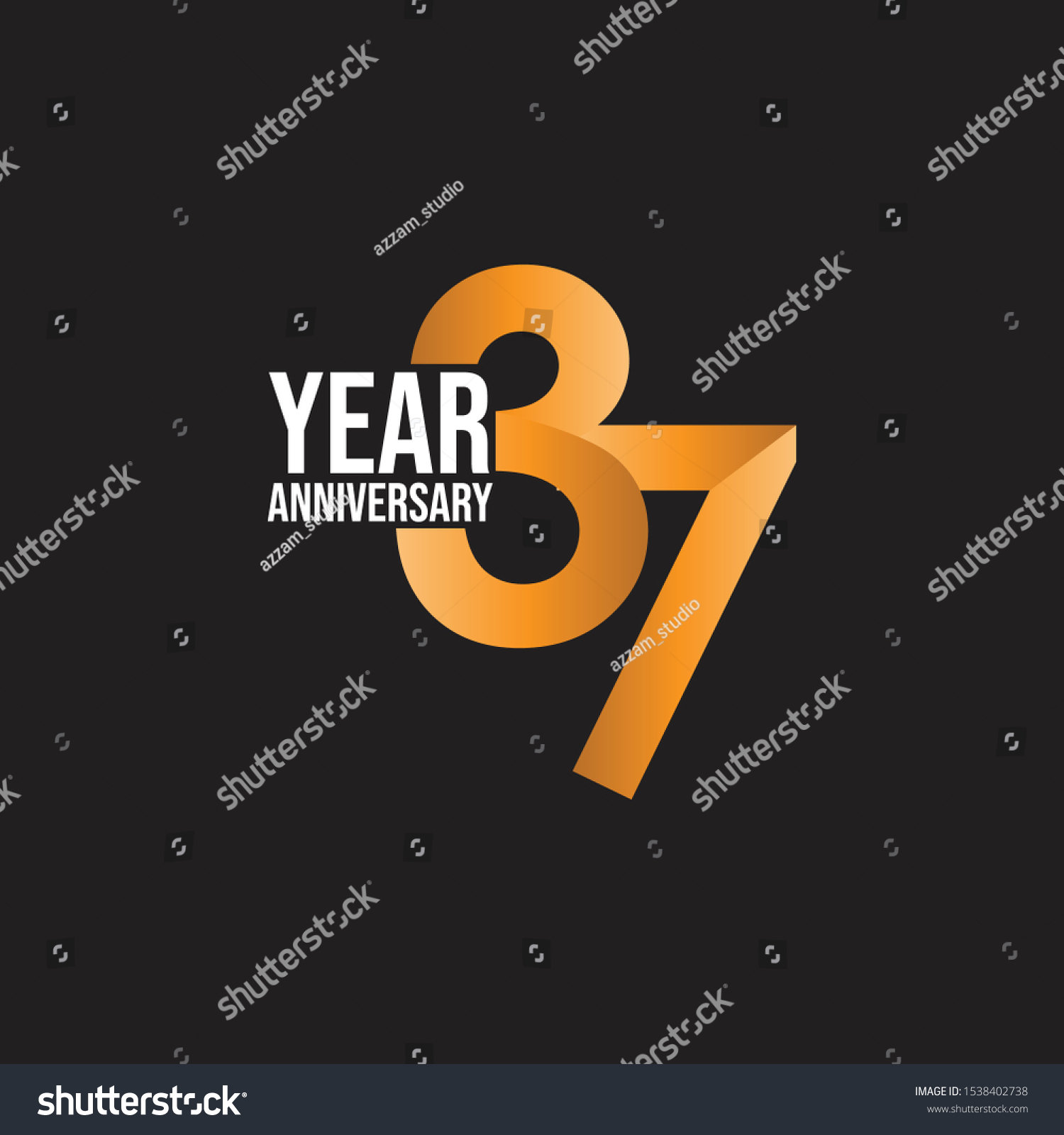 37 Year Anniversary Logo Template Vector Stock Vector (Royalty Free ...