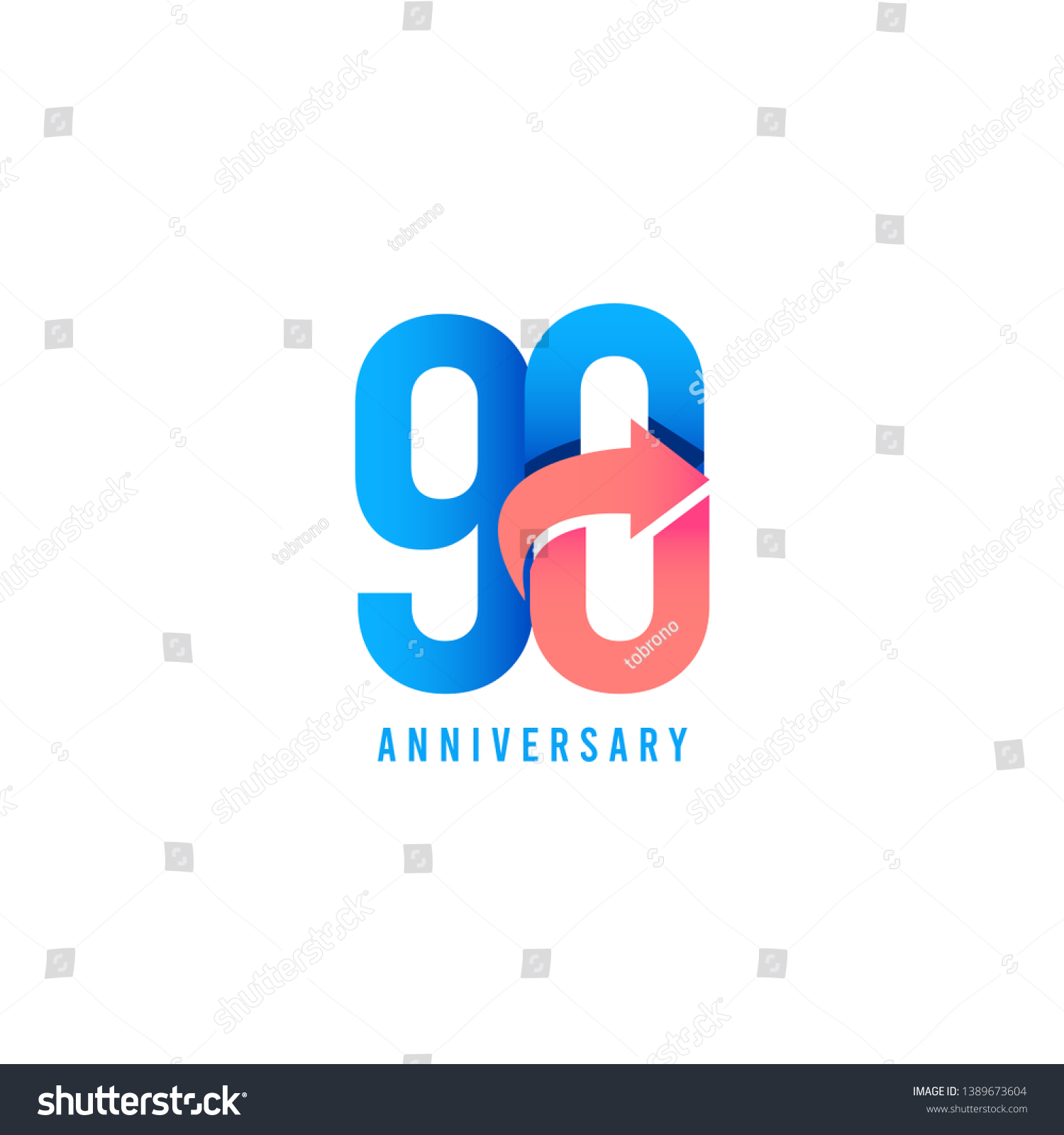 90 Year Anniversary Logo Vector Template Stock Vector (Royalty Free ...