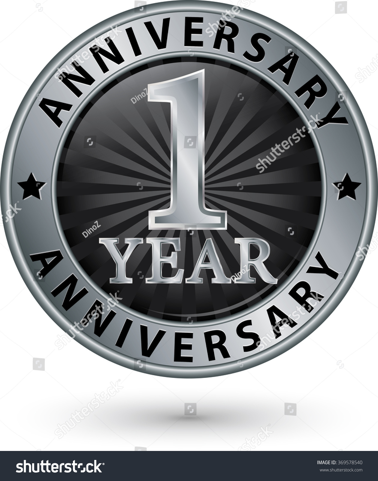 1 Year Anniversary Silver Label Vector Stock Vector (Royalty Free ...