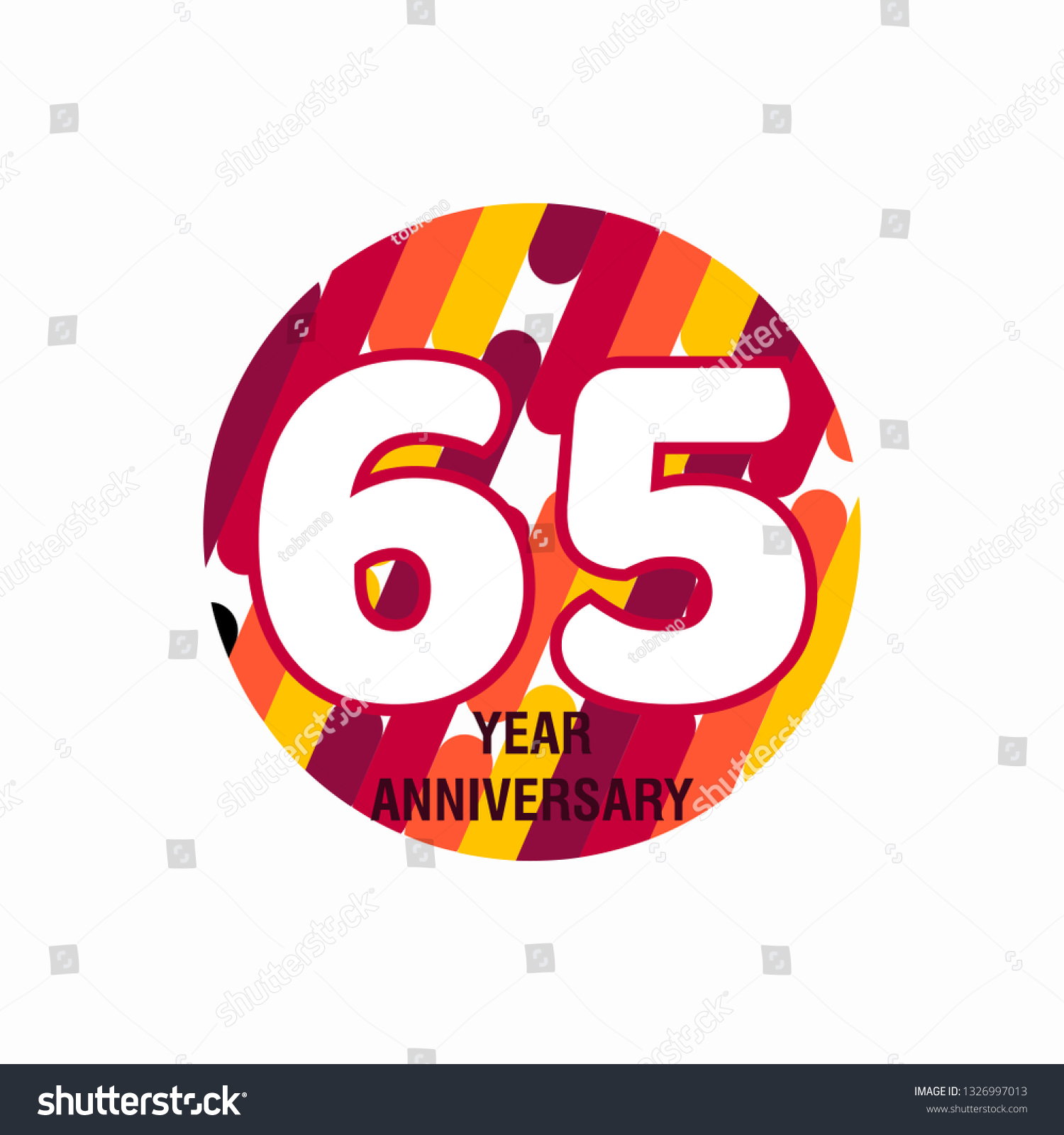 65 Year Anniversary Vector Template Design Stock Vector (Royalty Free ...