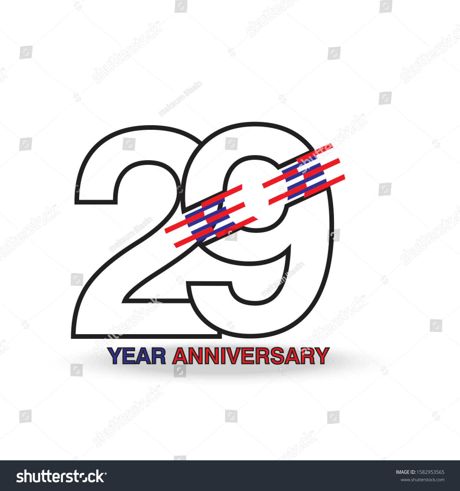 29 Year Anniversary Vector Template Design: เวกเตอร์สต็อก (ปลอดค่า ...