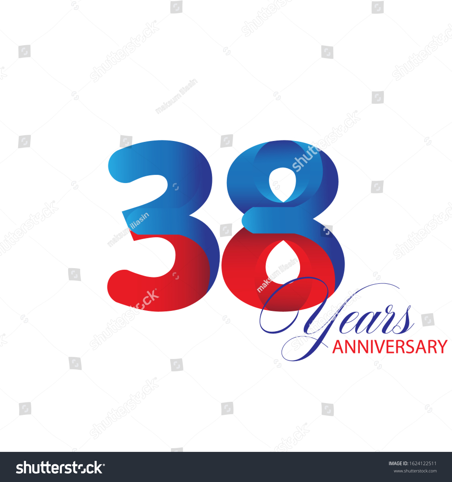38 Year Anniversary Vector Template Design Stock Vector (Royalty Free ...