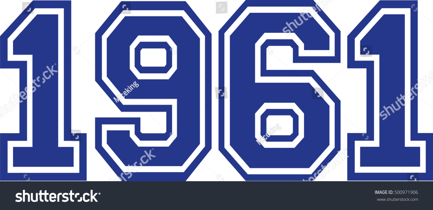 1961 Year College Font: vector de stock (libre de regalías) 500971906 ...