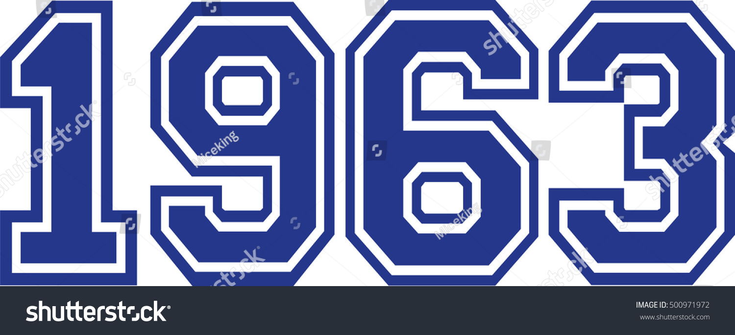 1963 Year College Font Stock Vector (Royalty Free) 500971972 | Shutterstock