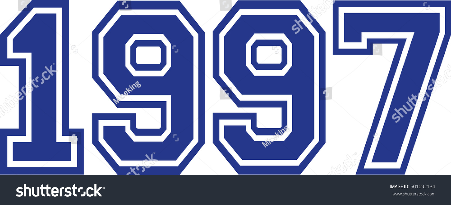1997 Year College Font: เวกเตอร์สต็อก (ปลอดค่าลิขสิทธิ์) 501092134 ...