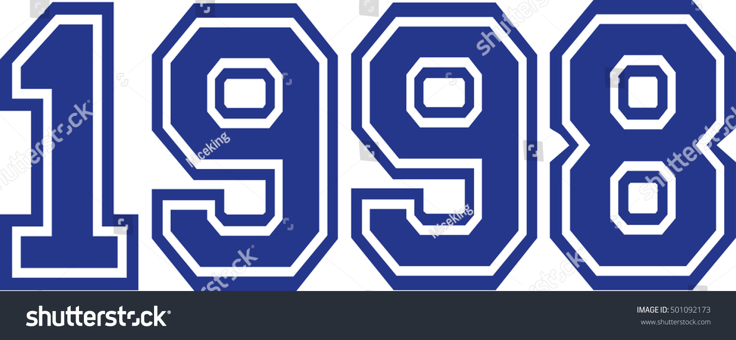 1998 Year College Font Stock Vector (Royalty Free) 501092173 | Shutterstock