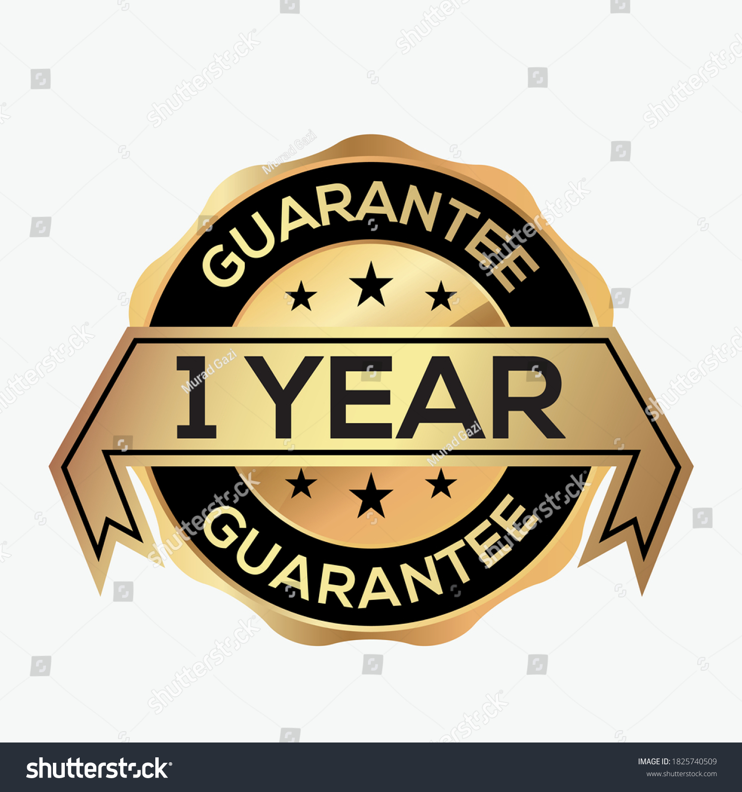 1 Year Guarantee Logo Vector Design Stock Vector (Royalty Free ...